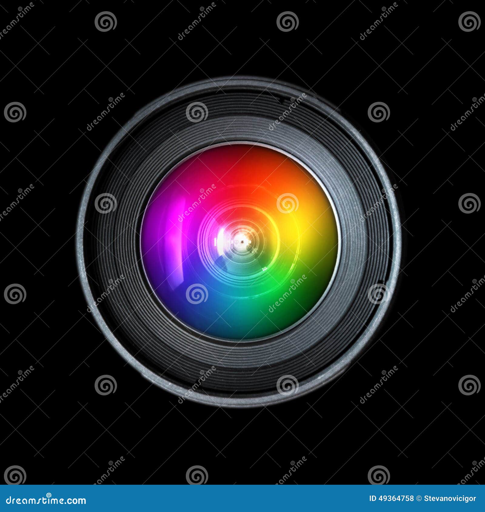 Photography Camera Lens, Front View Stock Photo - Image of black, shot ...
