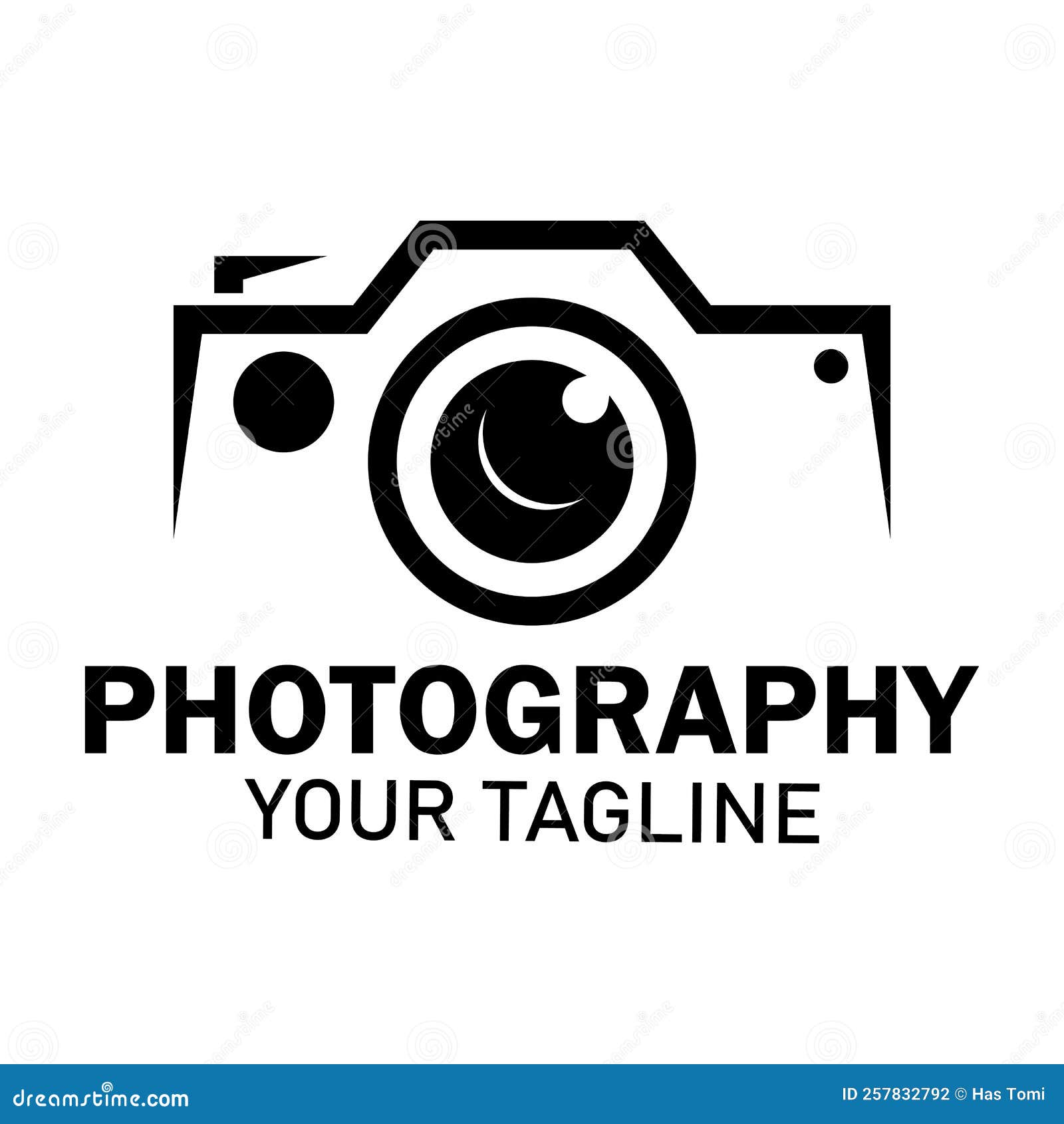 Photography Camera Logo Icon Vector Design Template Isolated on Black ...