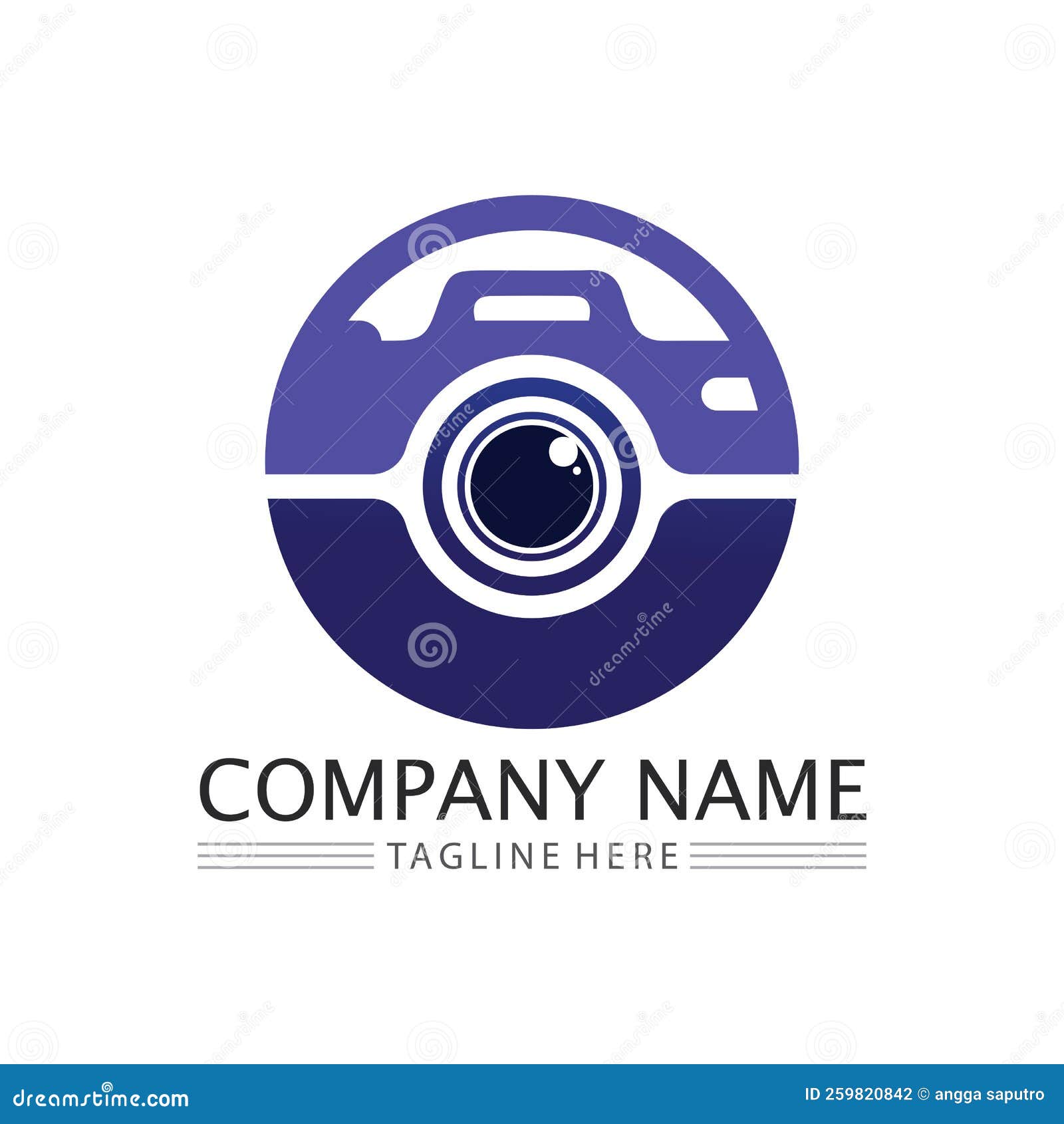Photography Camera Logo Icon Vector Design Template Isolated on Black ...
