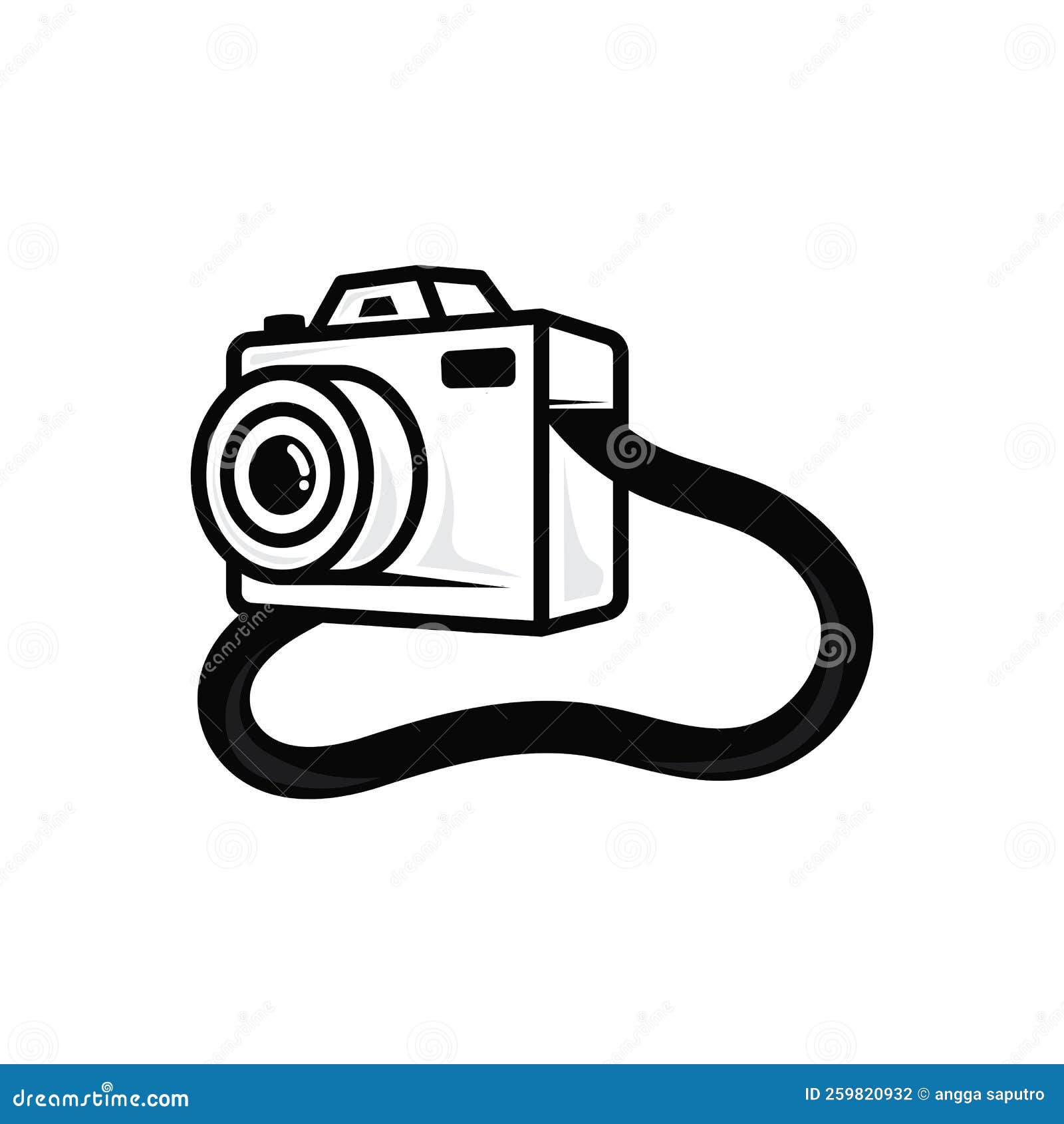 Photography Camera Logo Icon Vector Design Template Isolated on Black ...