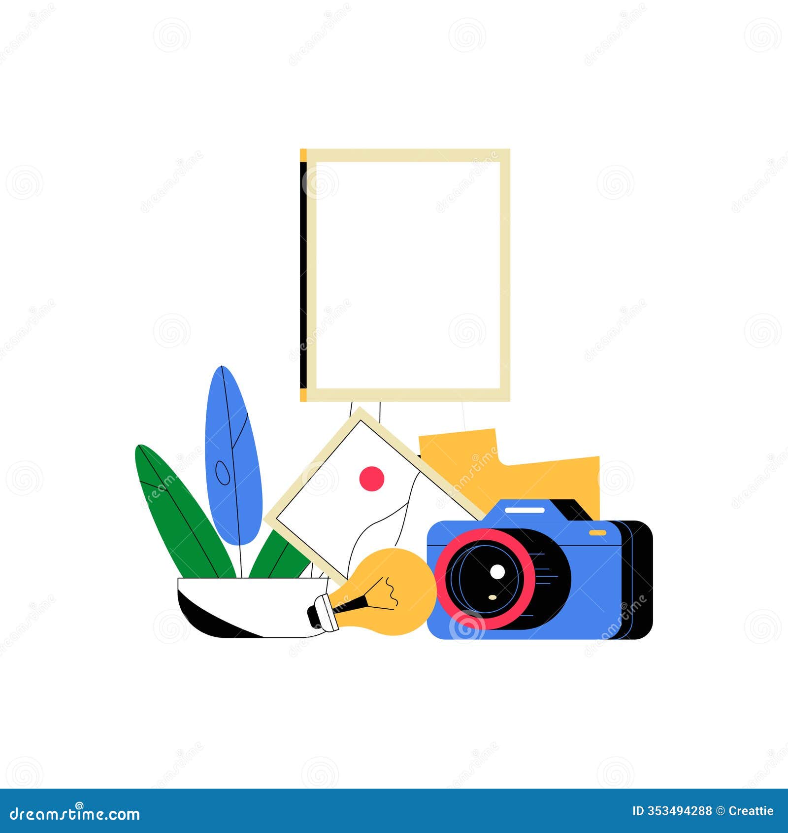 Photography Class Tools in Flat Vector Illustration Symbolizing ...