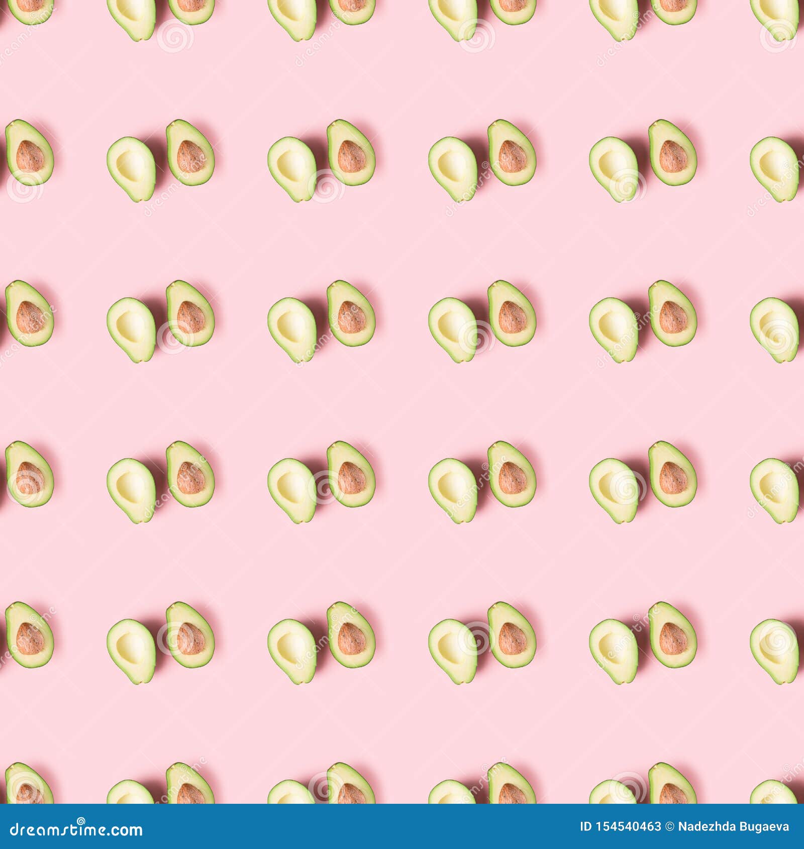 Photography Collage Avocado on Pink Background Seamless Pattern Stock ...