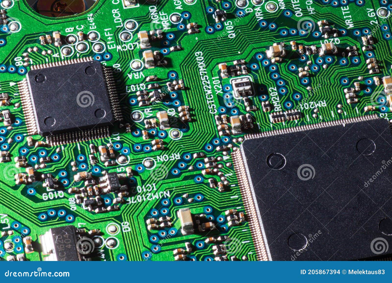 Photography of a Computer Electronic Chip on a Microcircuit Stock Photo ...