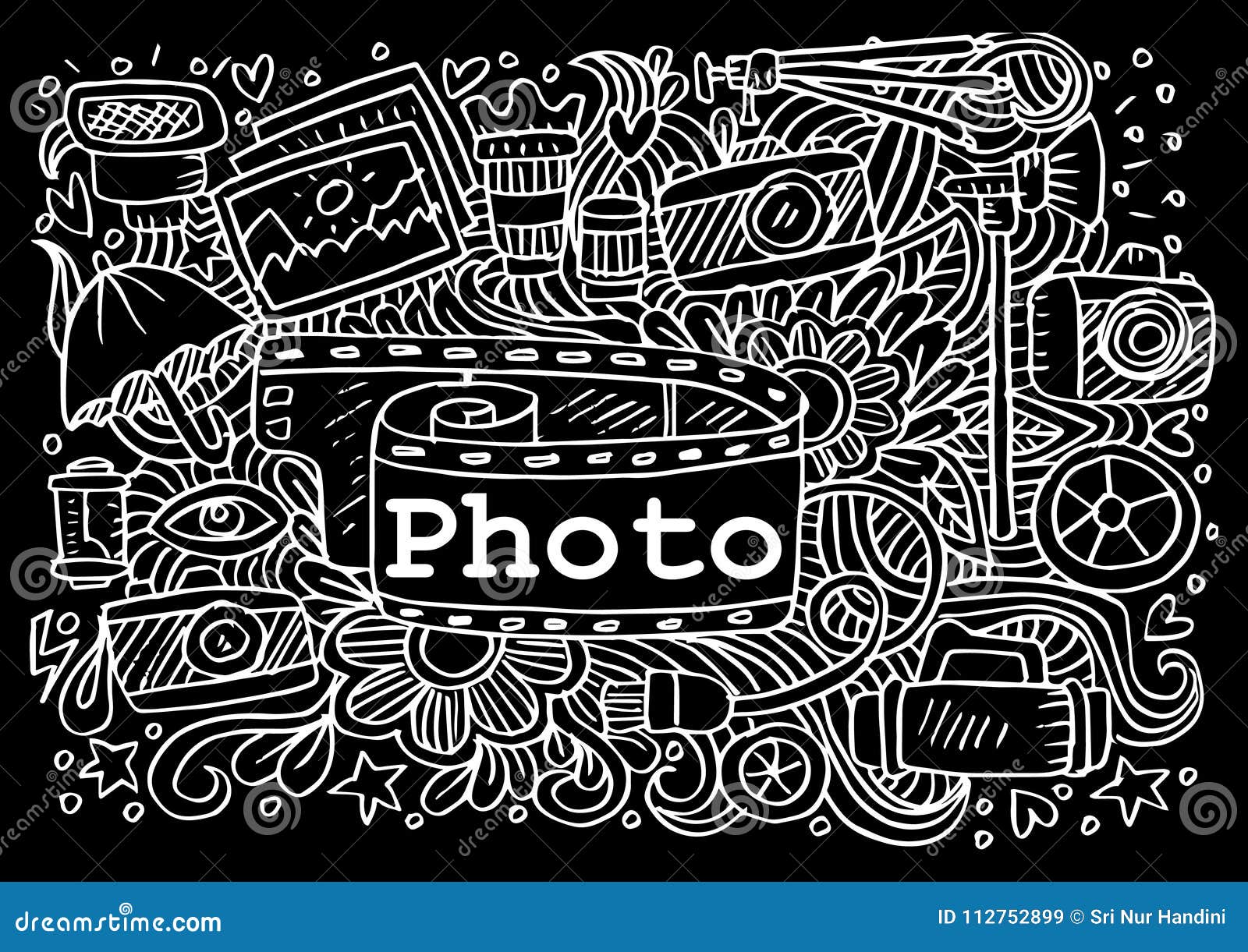 Photography Doodles Elements Stock Illustration - Illustration of ...