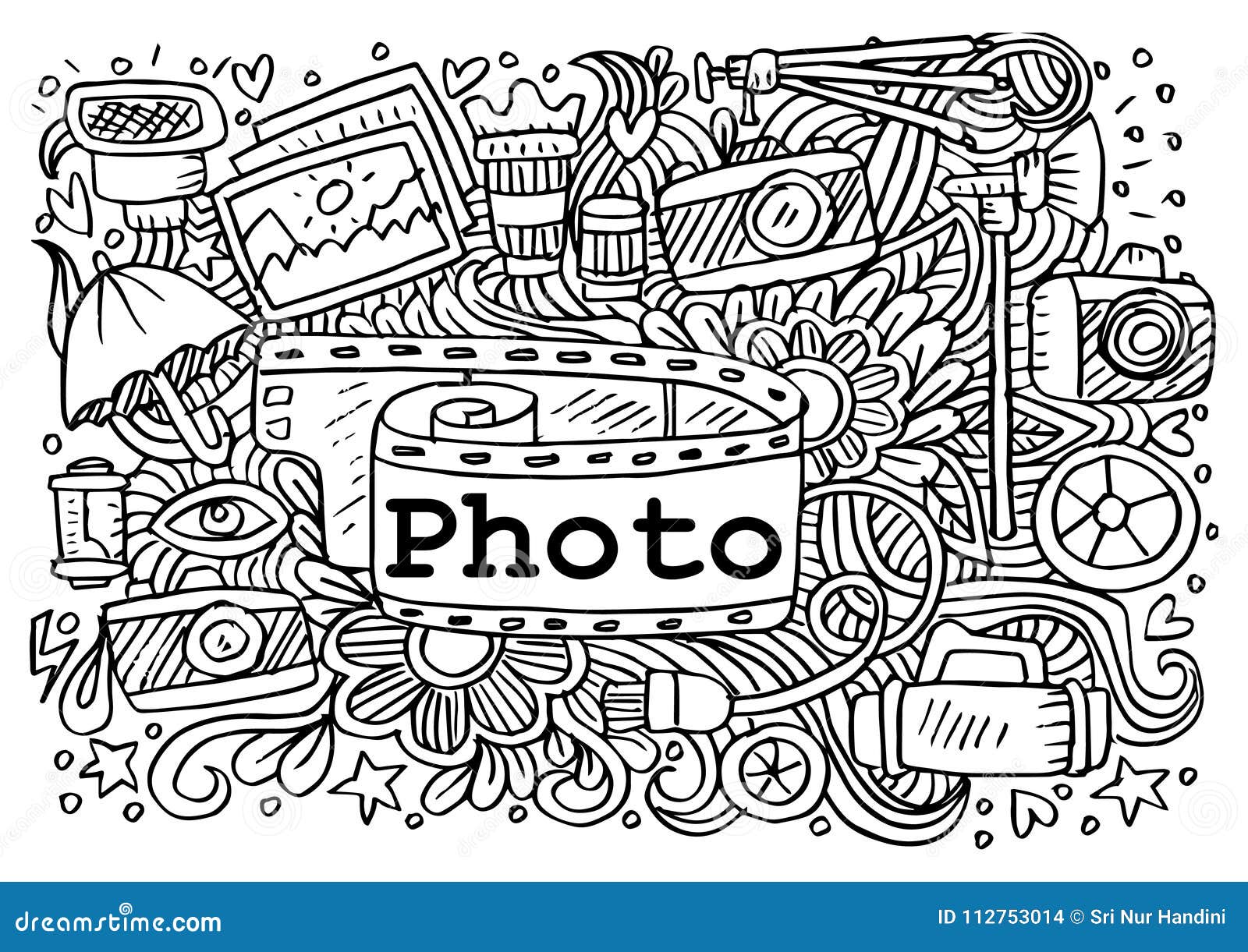 Photography Doodles Elements Stock Illustration - Illustration of ...