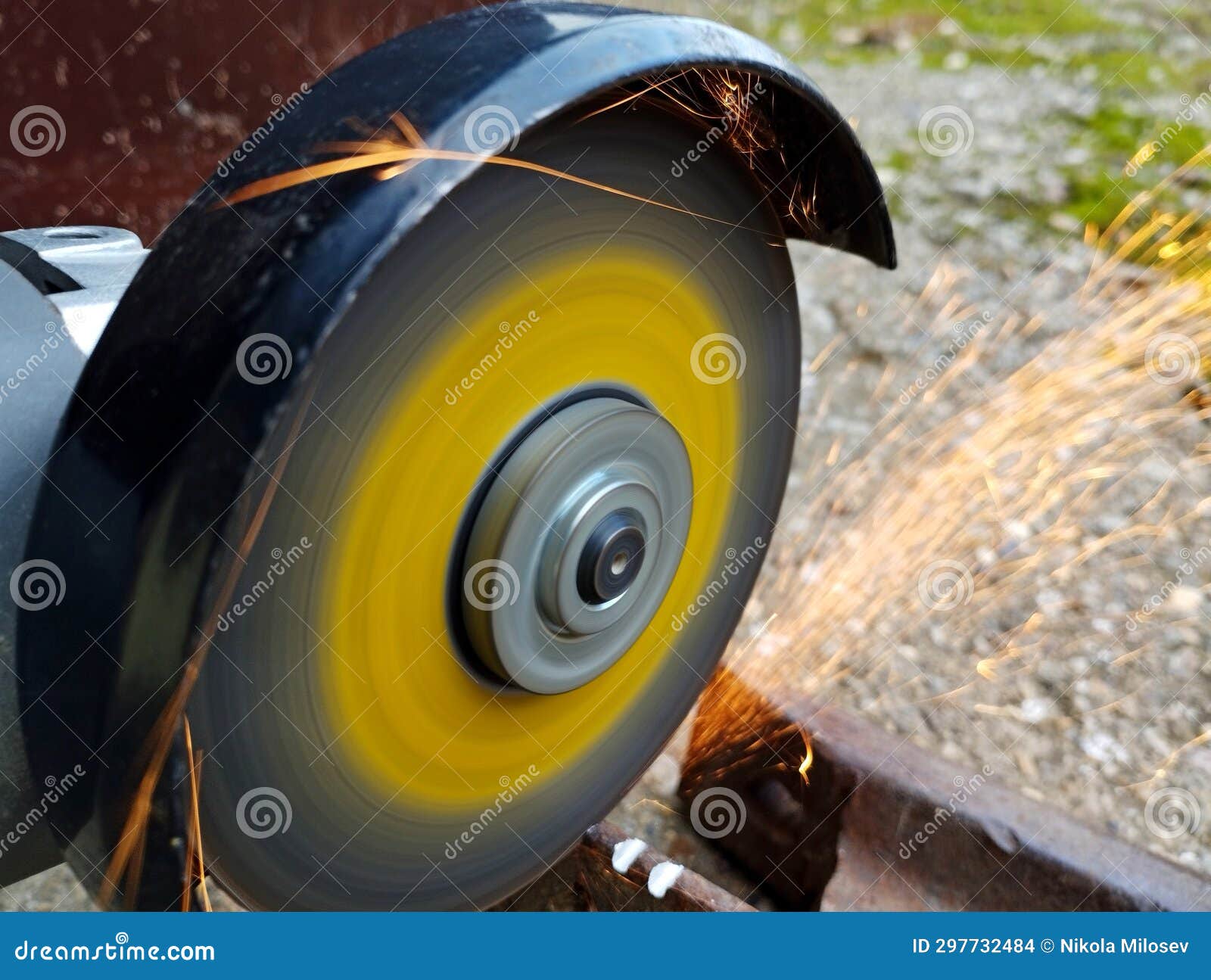 Electric Angle Grinder in Work Stock Photo - Image of sparks, grinder ...