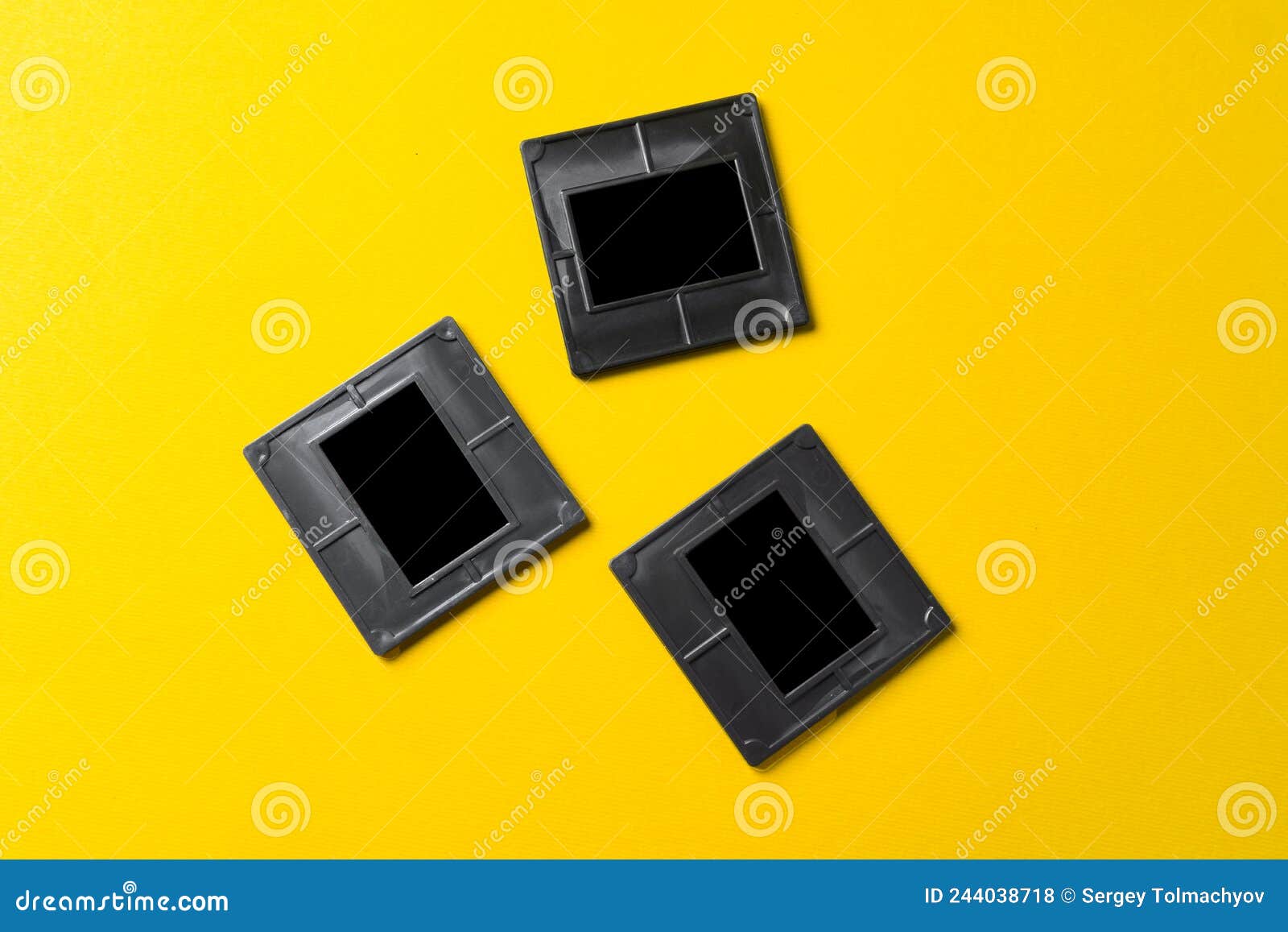 Photography Empty Slide Frames on Yellow Background Stock Photo - Image ...