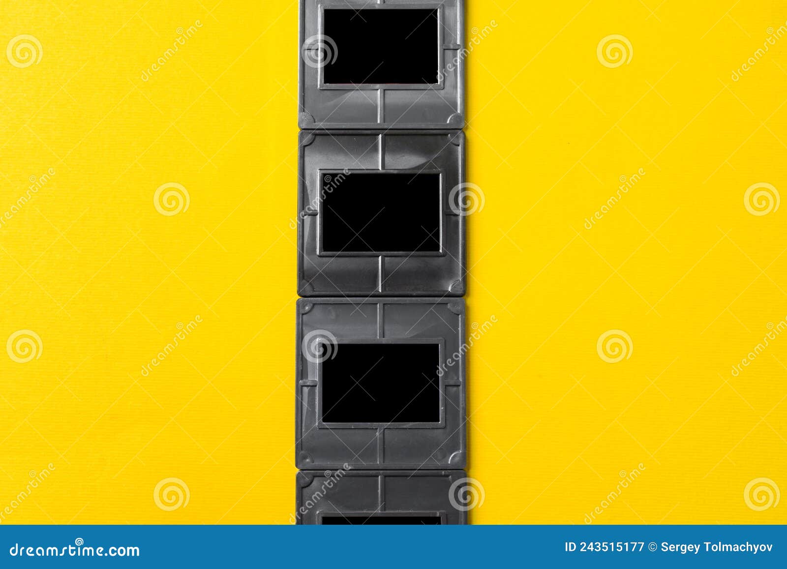 Photography Empty Slide Frames on Yellow Background Stock Image - Image ...
