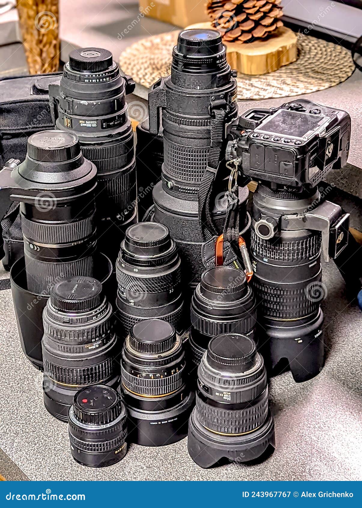 Photography Equipment and Lens Collection Stock Image - Image of ...