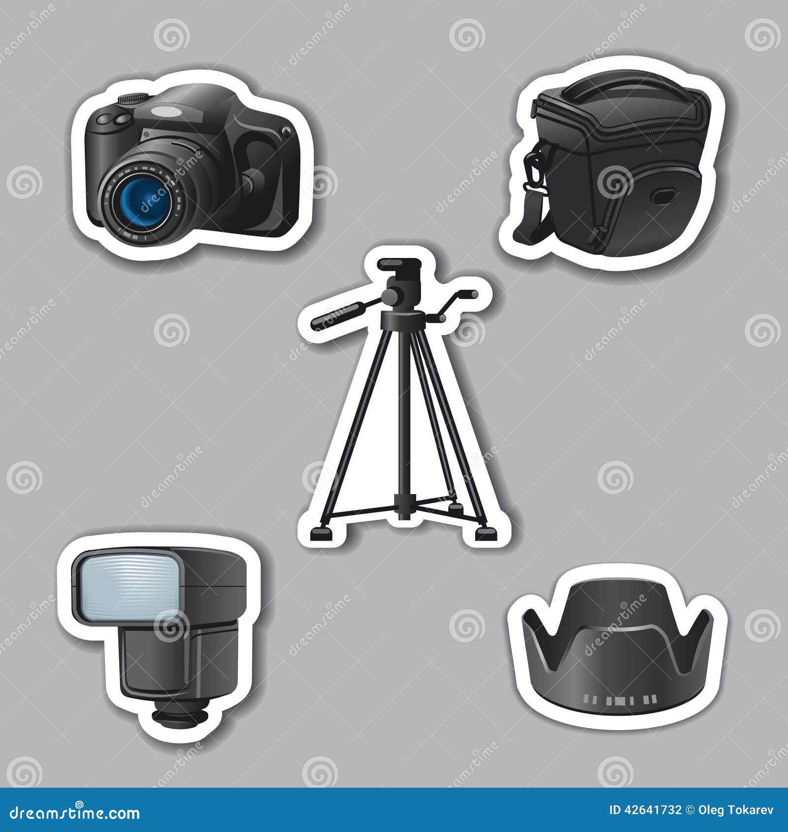 Photography Equipment Stickers Stock Illustration - Illustration of ...