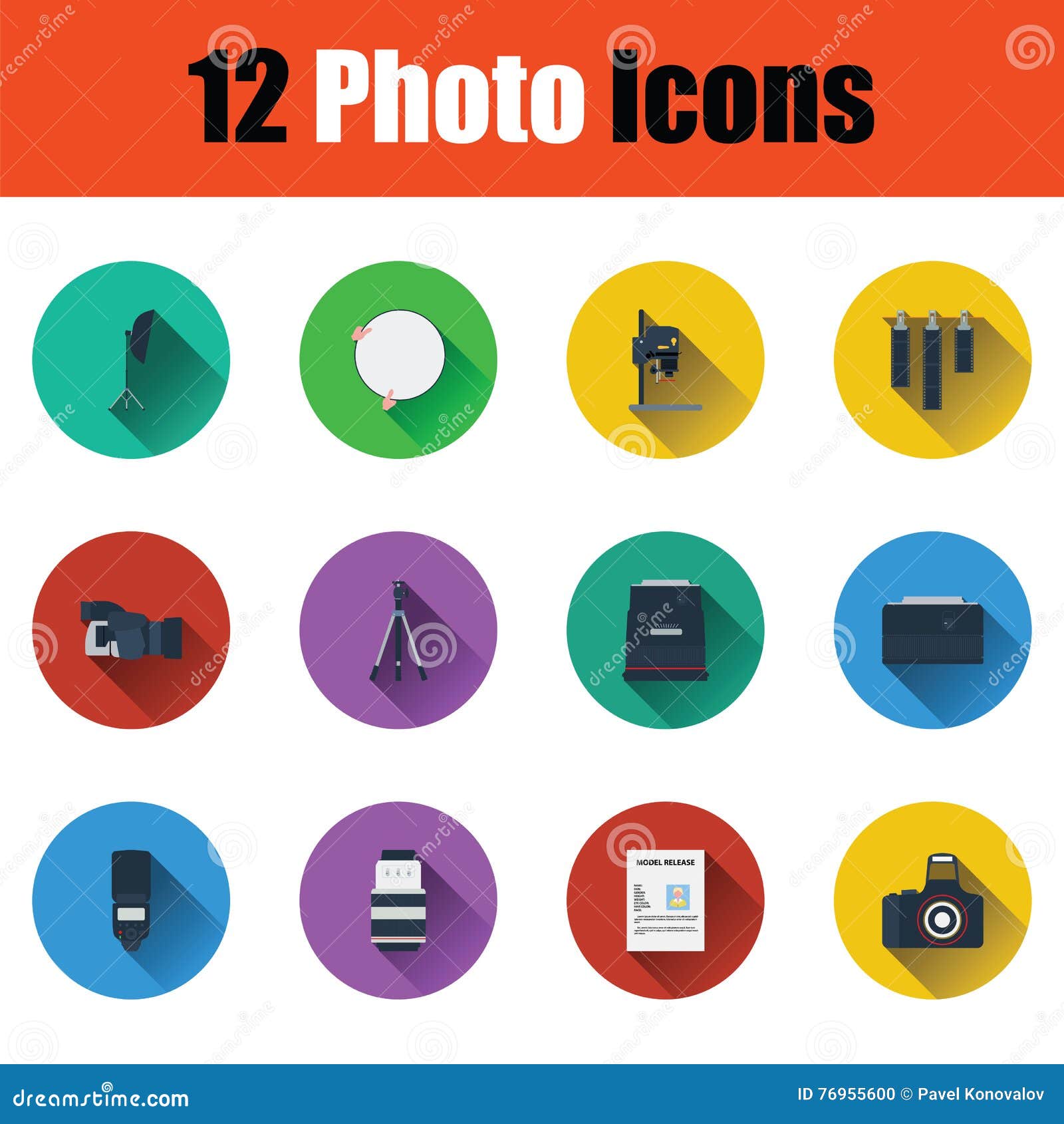Photography icon set stock illustration. Illustration of macro - 76955600