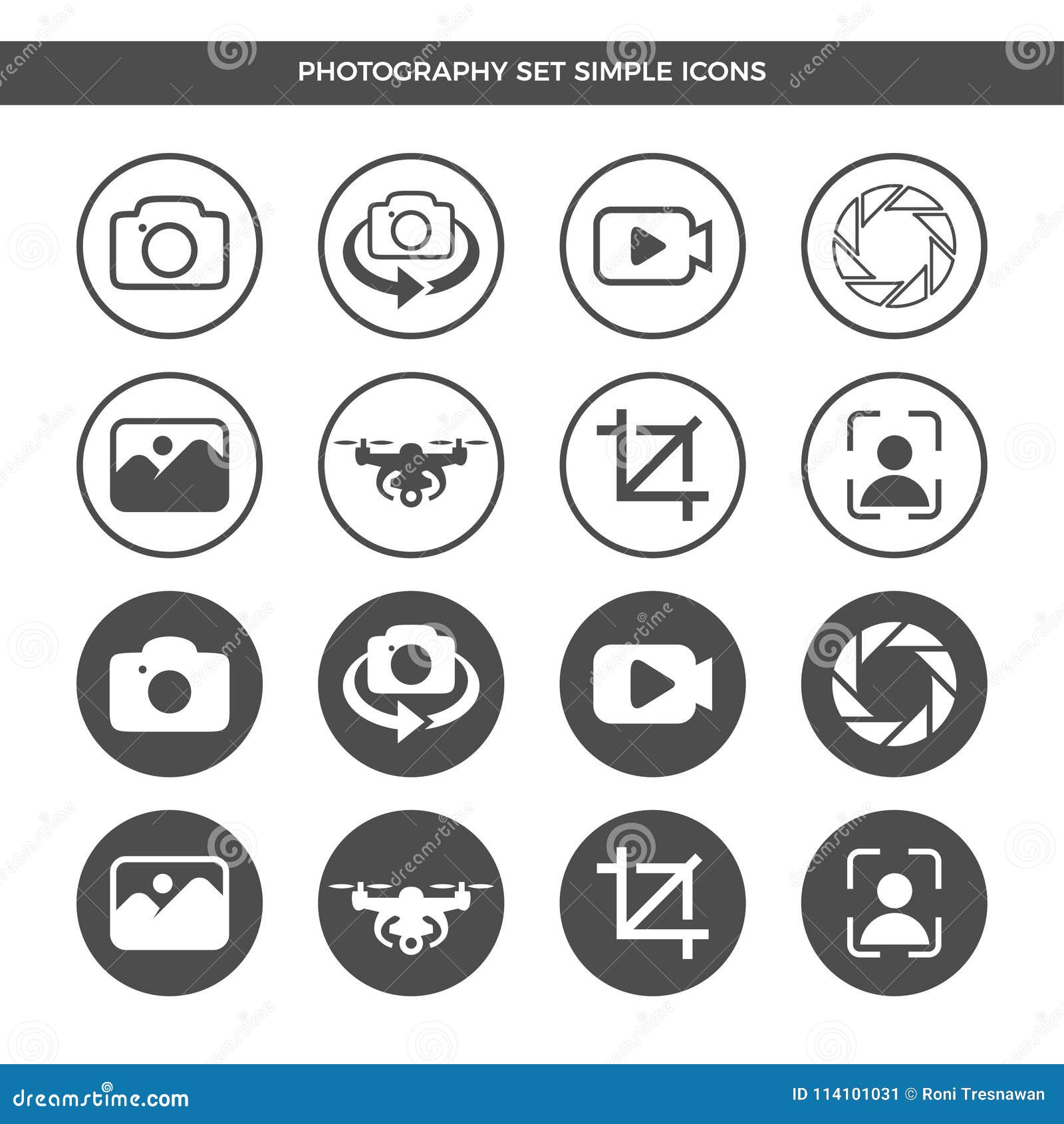 Photography Icon Symbol Design Set Stock Vector - Illustration of video ...