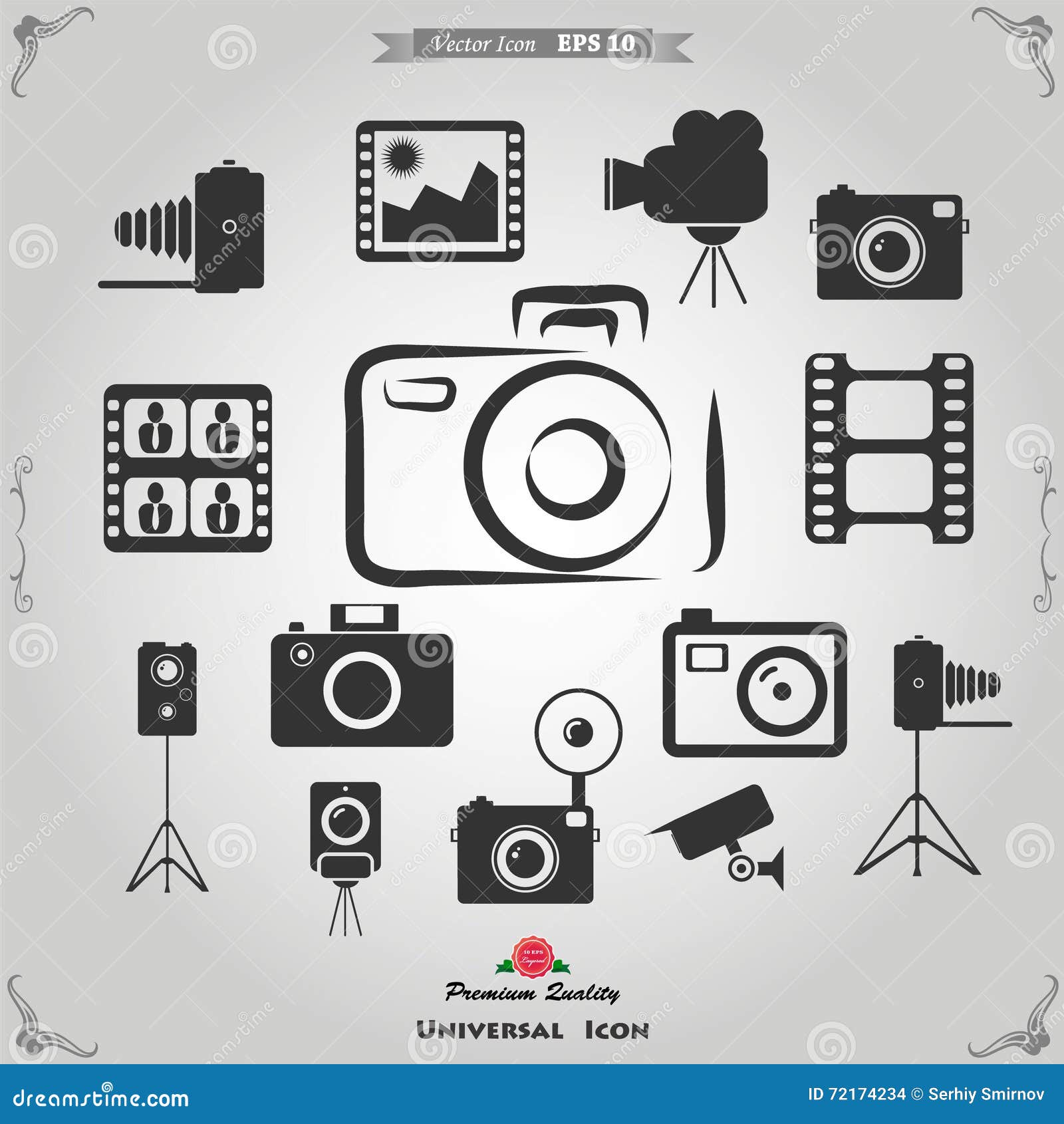 Photography Icons and Camera Function Icons Stock Vector - Illustration ...