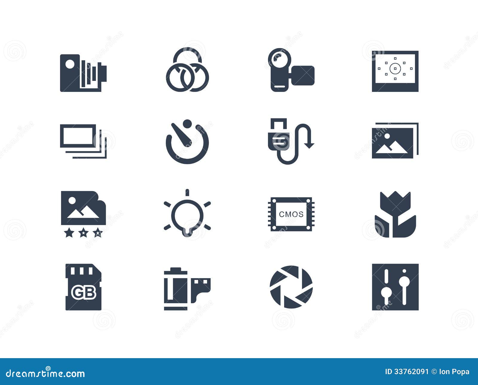 Photography icons stock vector. Illustration of design - 33762091