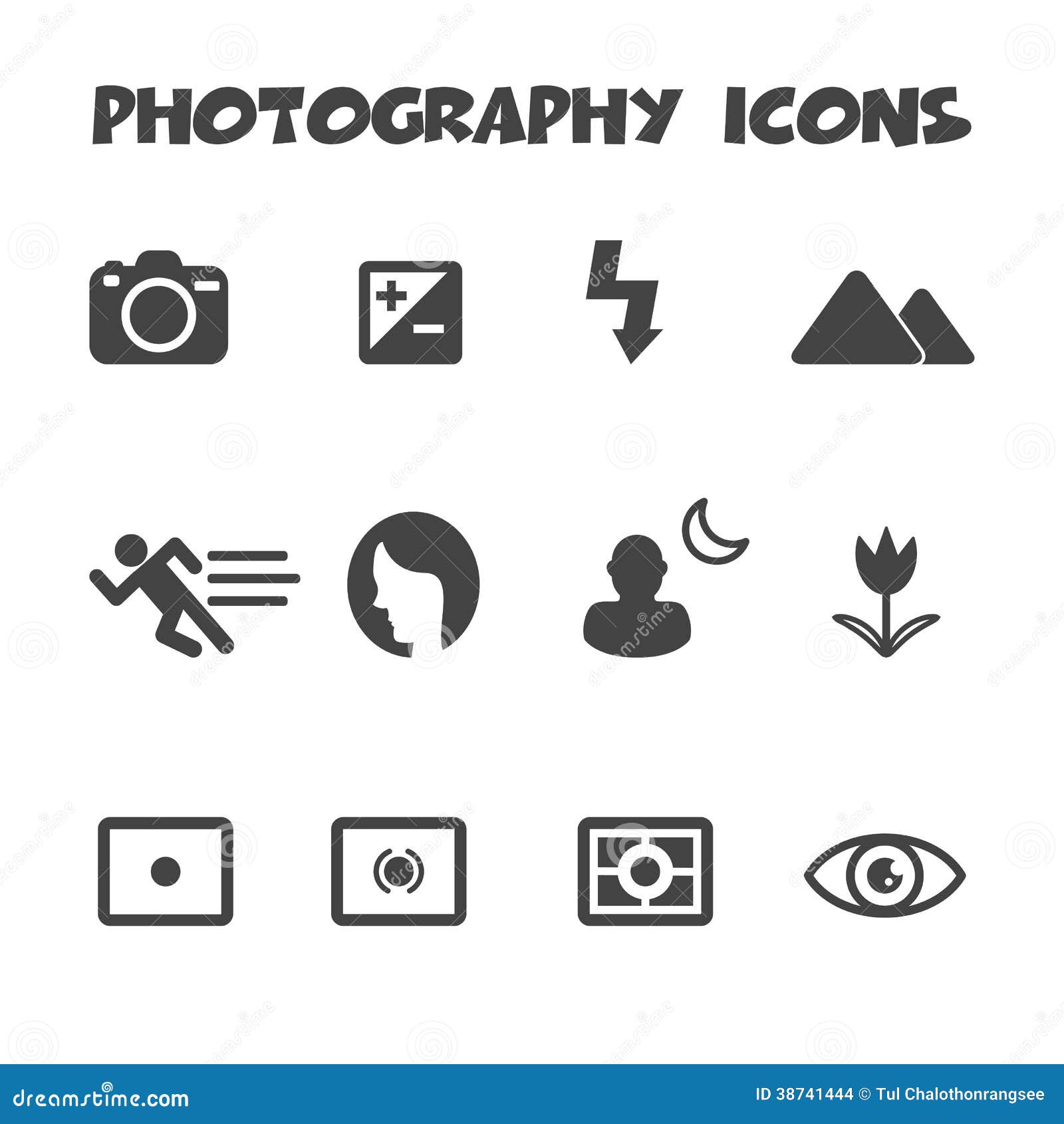 Photography icons stock vector. Illustration of camera - 38741444