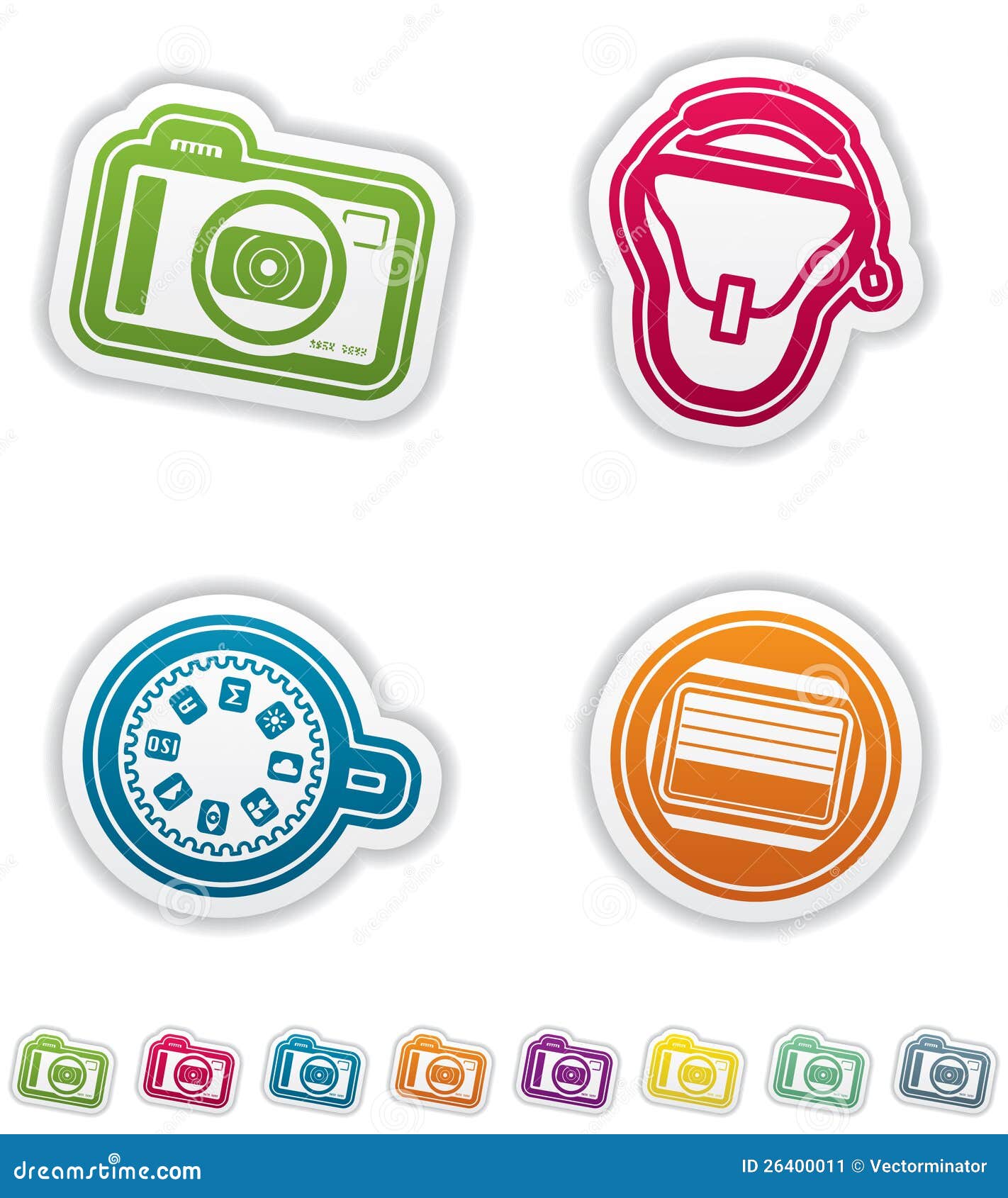 Photography Icons Set stock vector. Illustration of white - 26400011