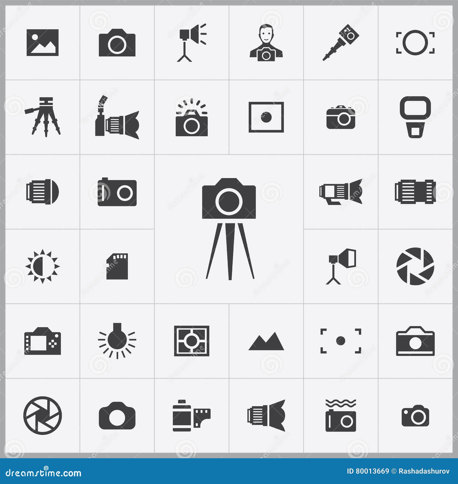 Photography Icons Universal Set Stock Vector - Illustration of share ...