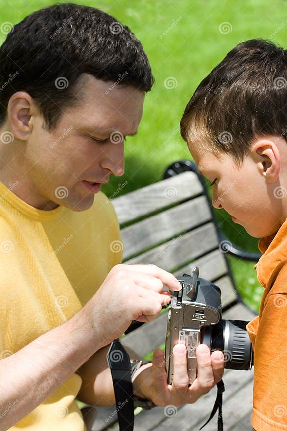 Photography lesson stock image. Image of lens, outside - 877445