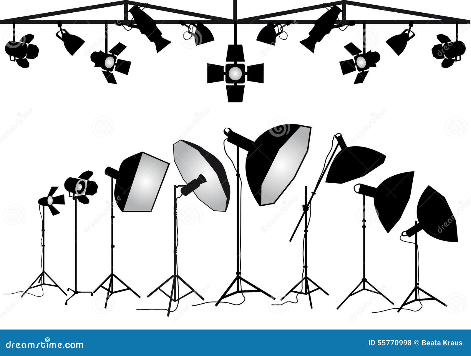 Photography Lighting Equipment, Vector Set Stock Vector - Illustration ...
