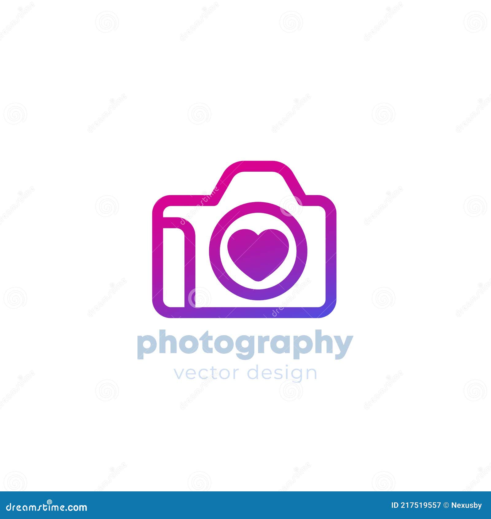 Photography Logo with a Camera and Heart Stock Vector - Illustration of ...