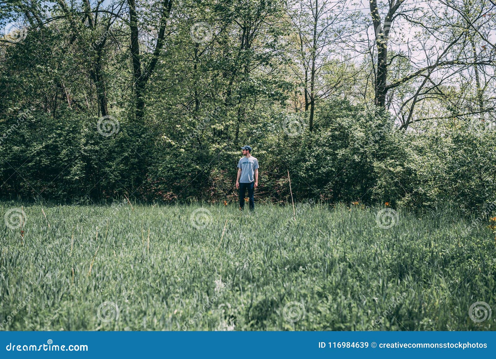 Photography Of A Man Standing On Grass Field Picture. Image: 116984639