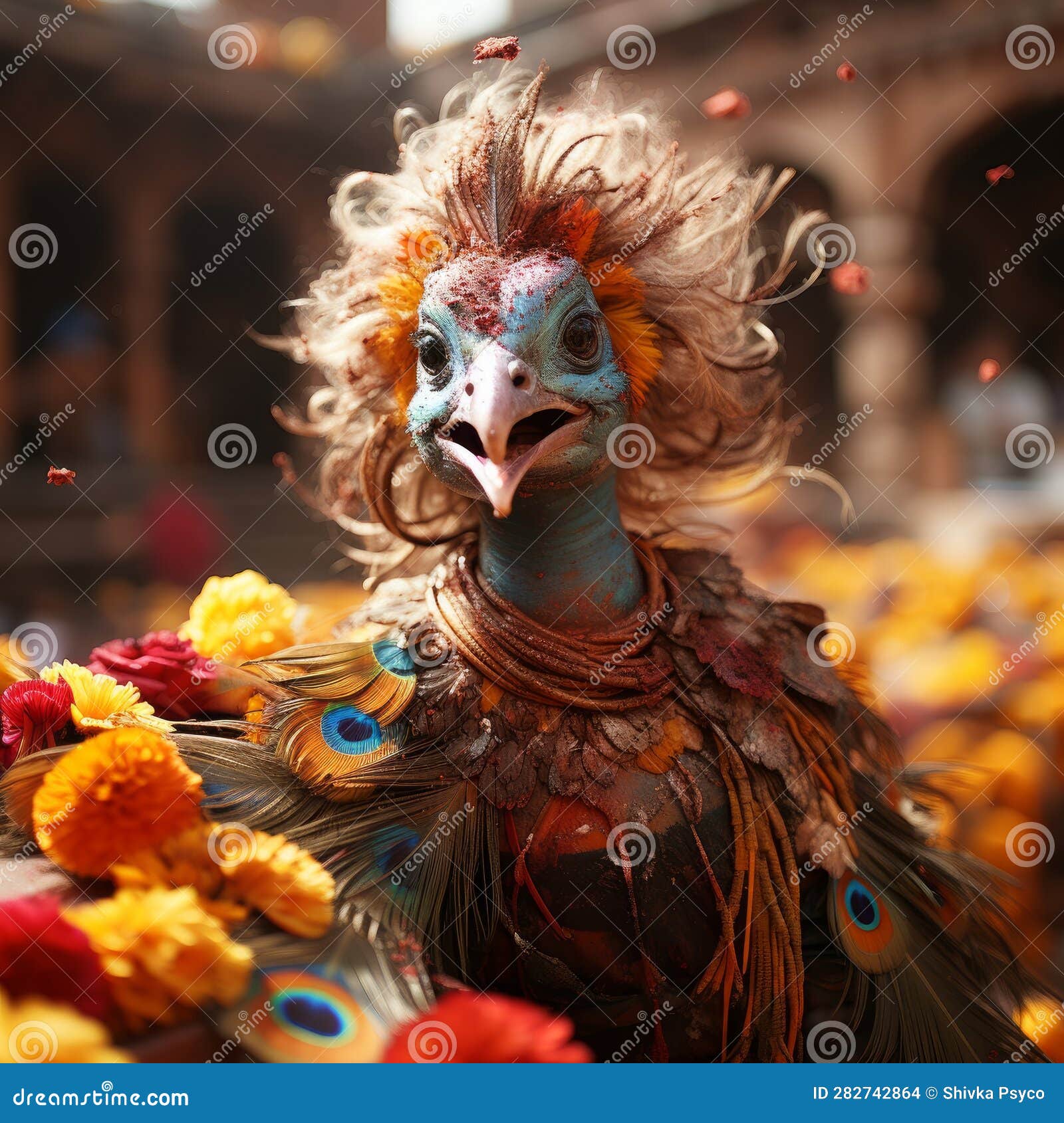 Photography of a Messy Bird with Lots of Peacock Feather Stock ...