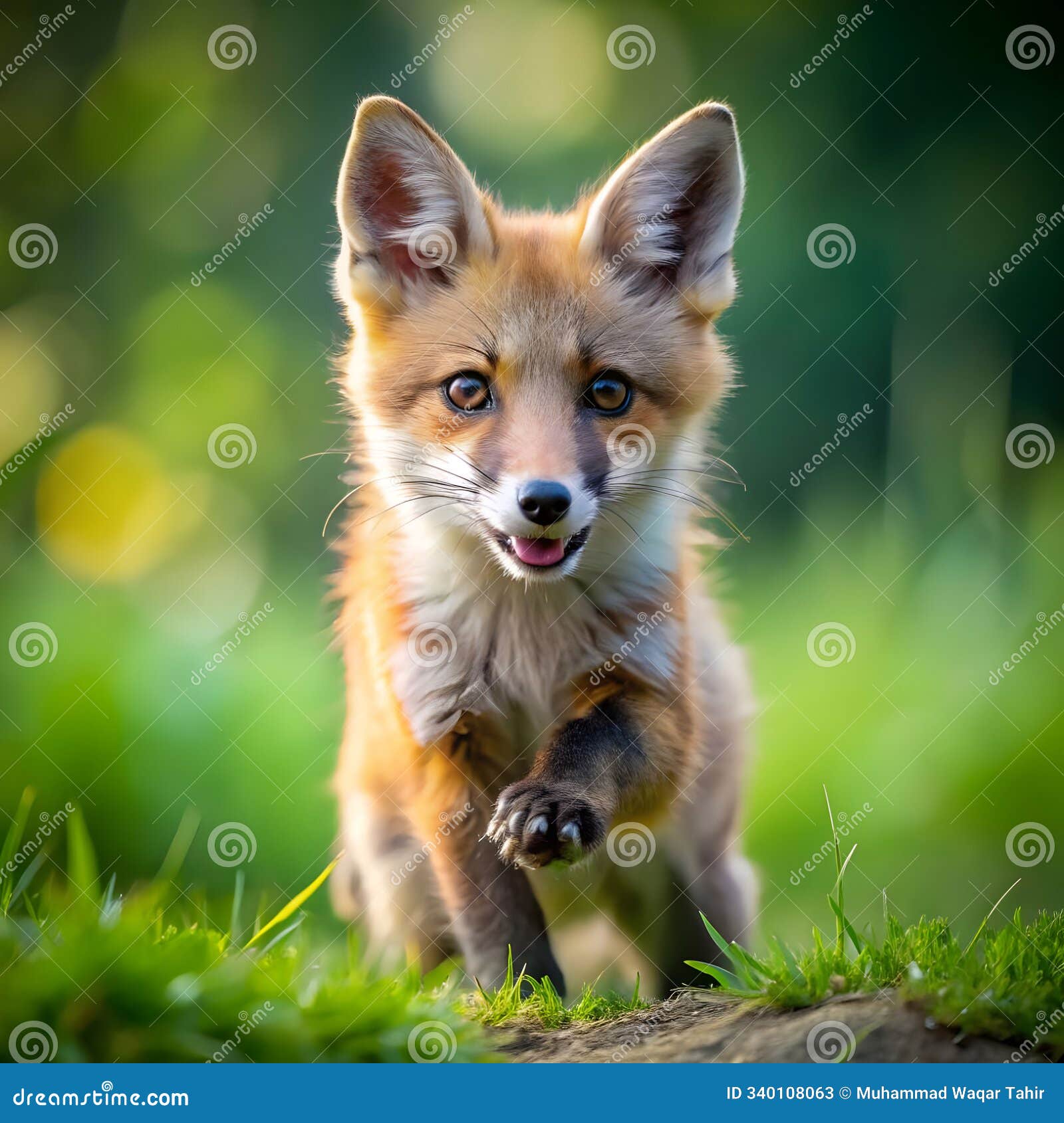 Photography of One Fox Playing Ultra Realistic Stock Illustration ...