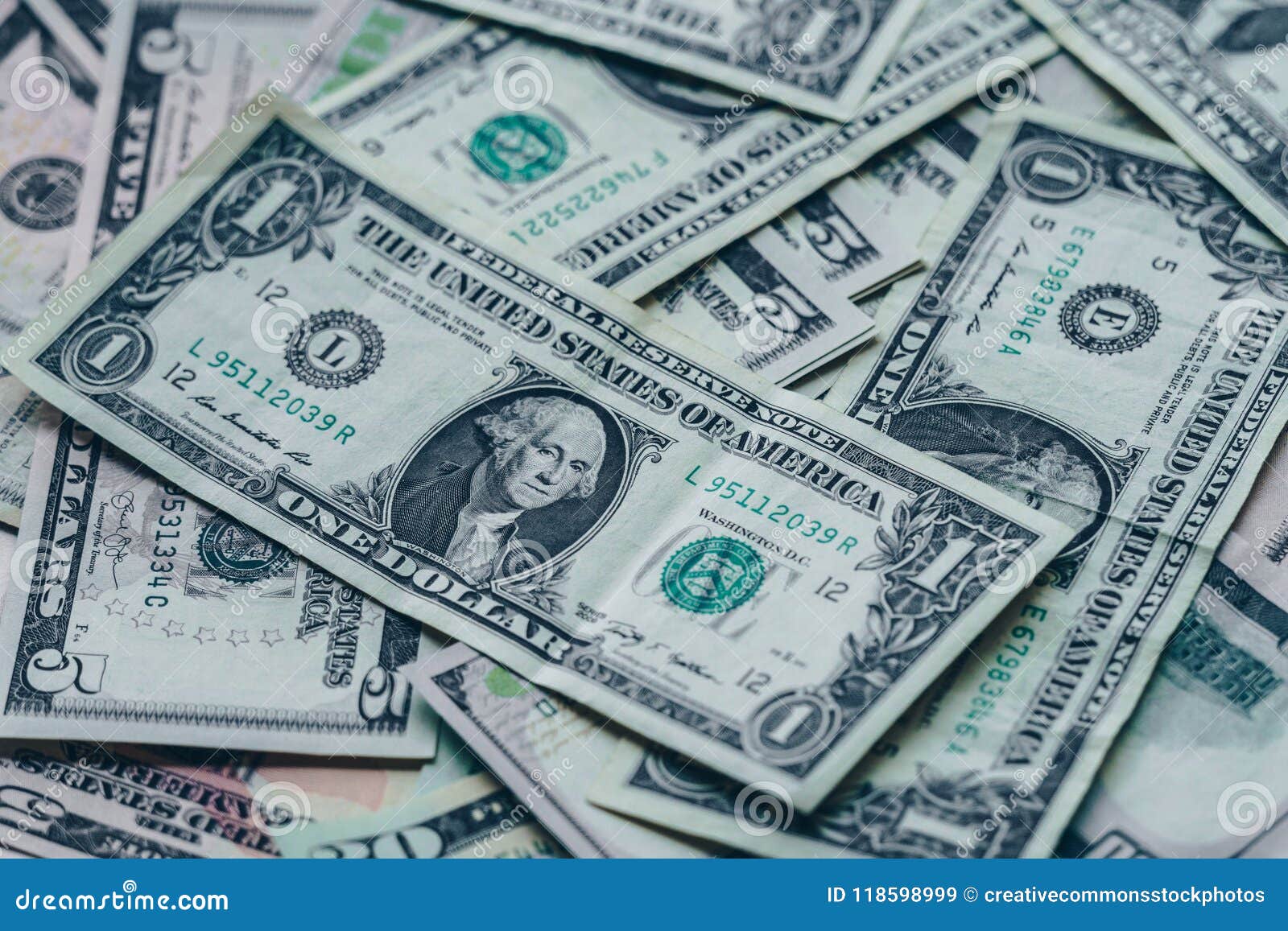 Photography Of One US Dollar Banknotes Picture. Image: 118598999