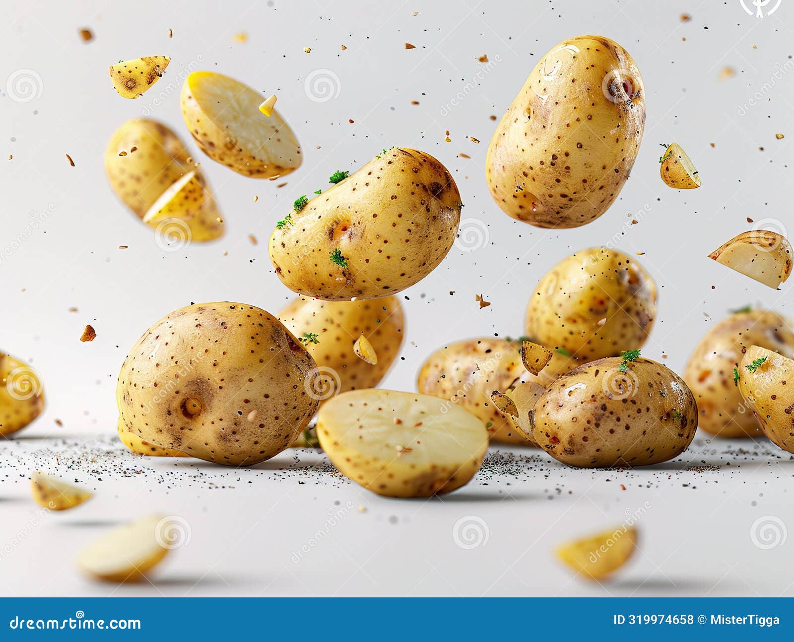 Photography of POTATOES Falling from the Sky, Hyperpop Colour Scheme ...