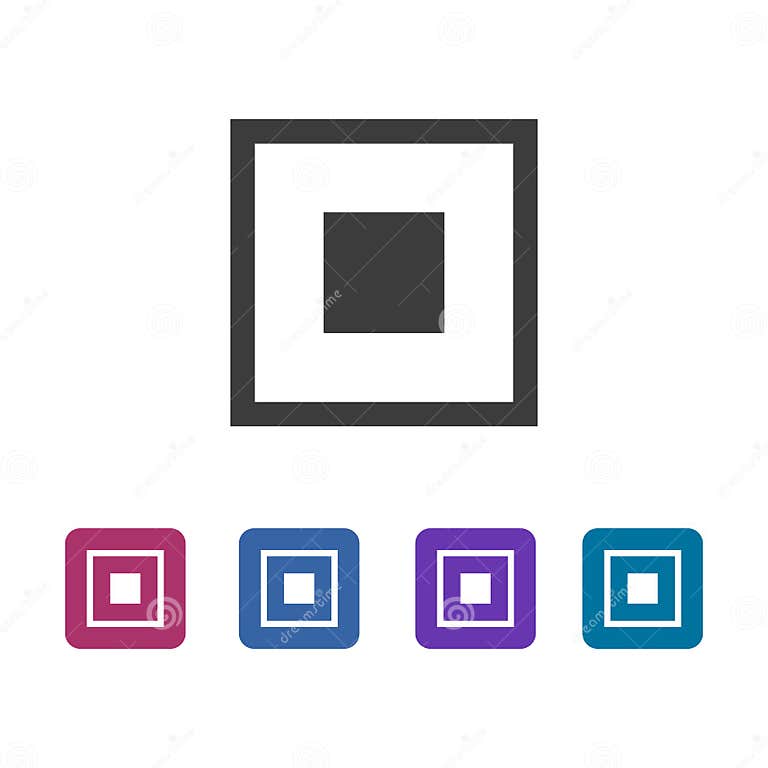Simple Common Square Stop Button Icon Stock Vector - Illustration of ...