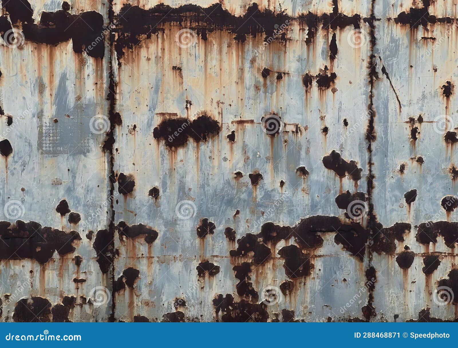 A Photography of a Rusted Metal Wall with a Blue Sky in the Background ...