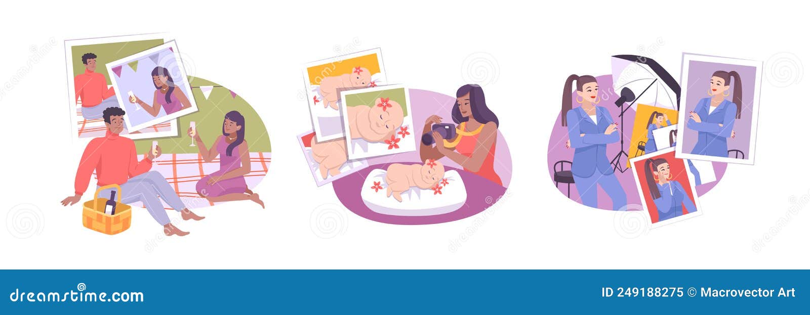 Photography Service Set stock vector. Illustration of object - 249188275