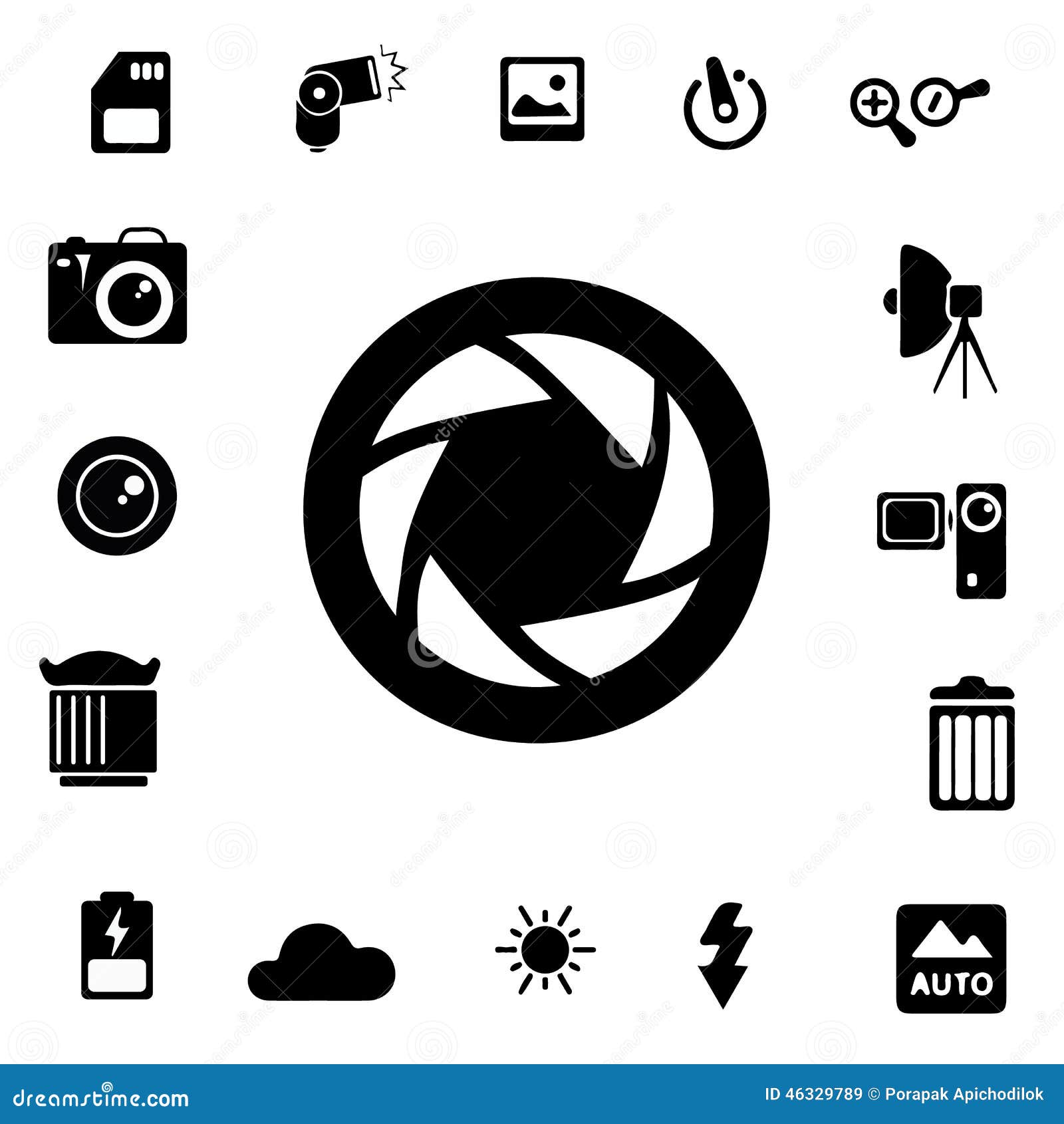 Photography Silhouette Icons Stock Illustration - Illustration of clip ...