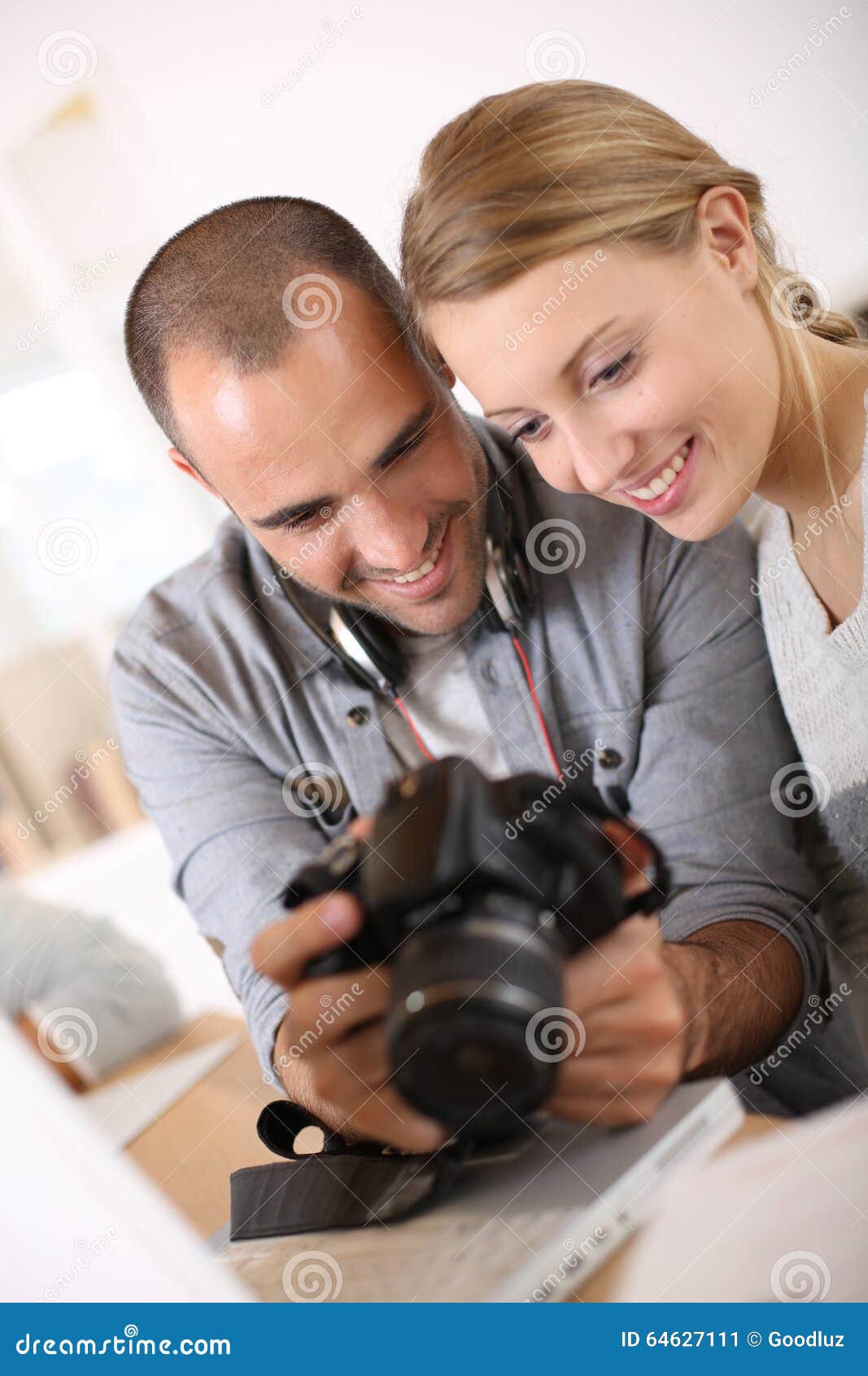 Photography Students with Reflex Camera Stock Image - Image of camera ...