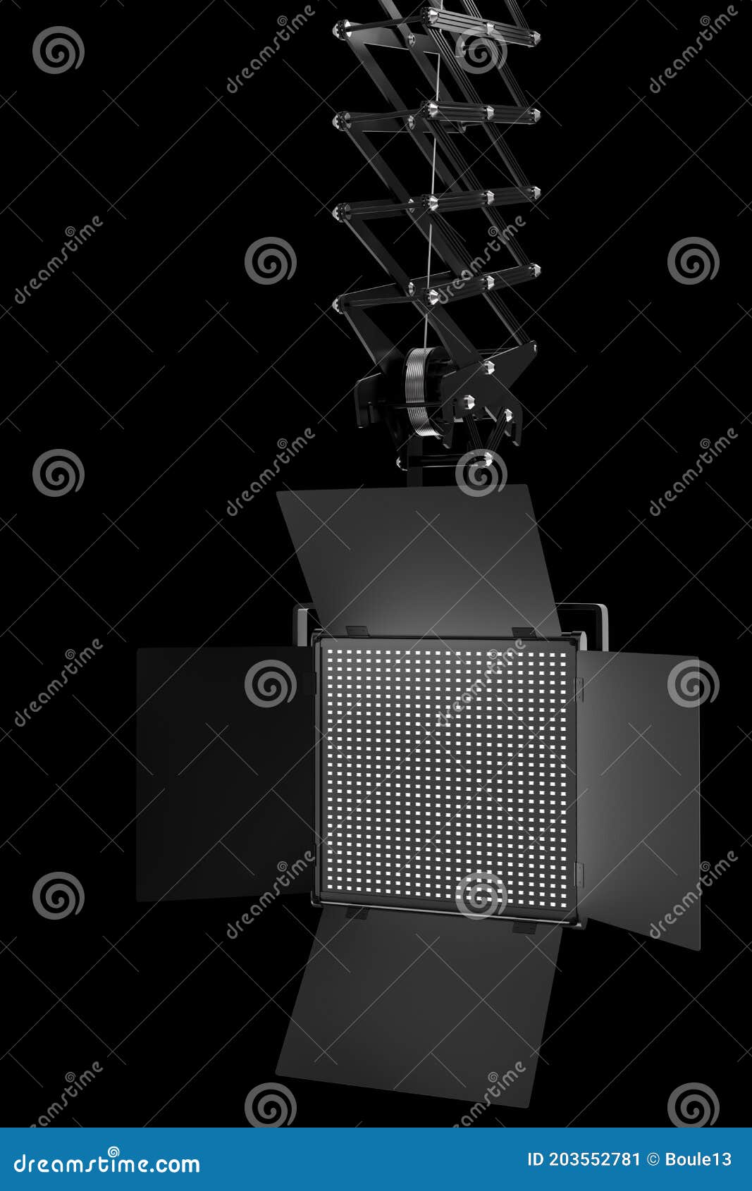 Photography Studio Led Flash Light on Ceiling Pantograph Isolated on ...