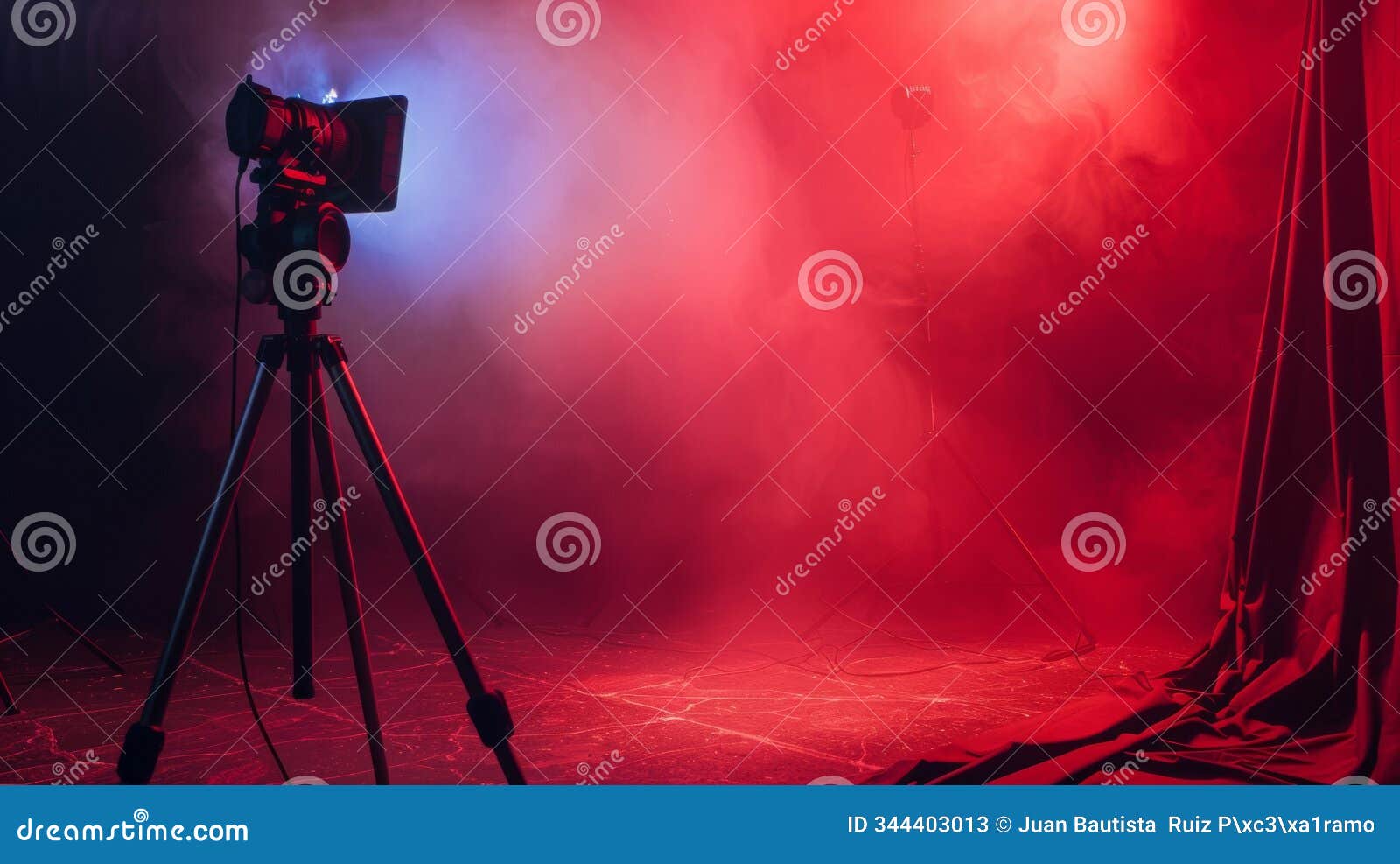 Photography Studio with Red and Blue Lighting Stock Image - Image of ...