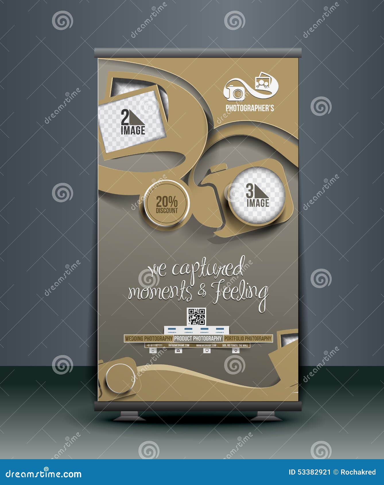 Photography Studio Roll Up Banner Stock Illustration - Illustration of ...