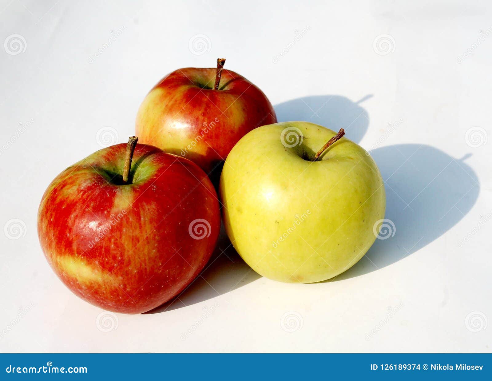 Three apples stock photo. Image of delicious, eating - 126189374