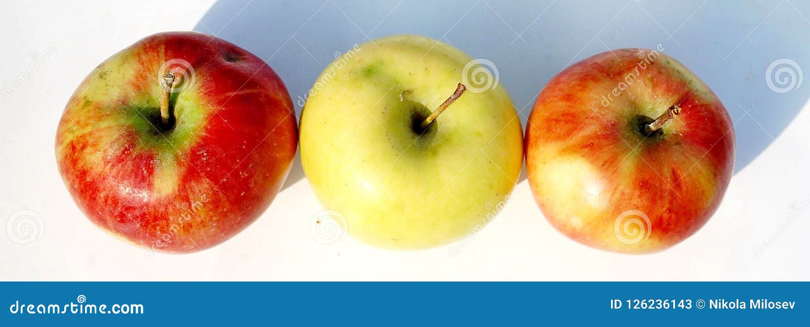 Three apples stock image. Image of domestic, apples - 126236143