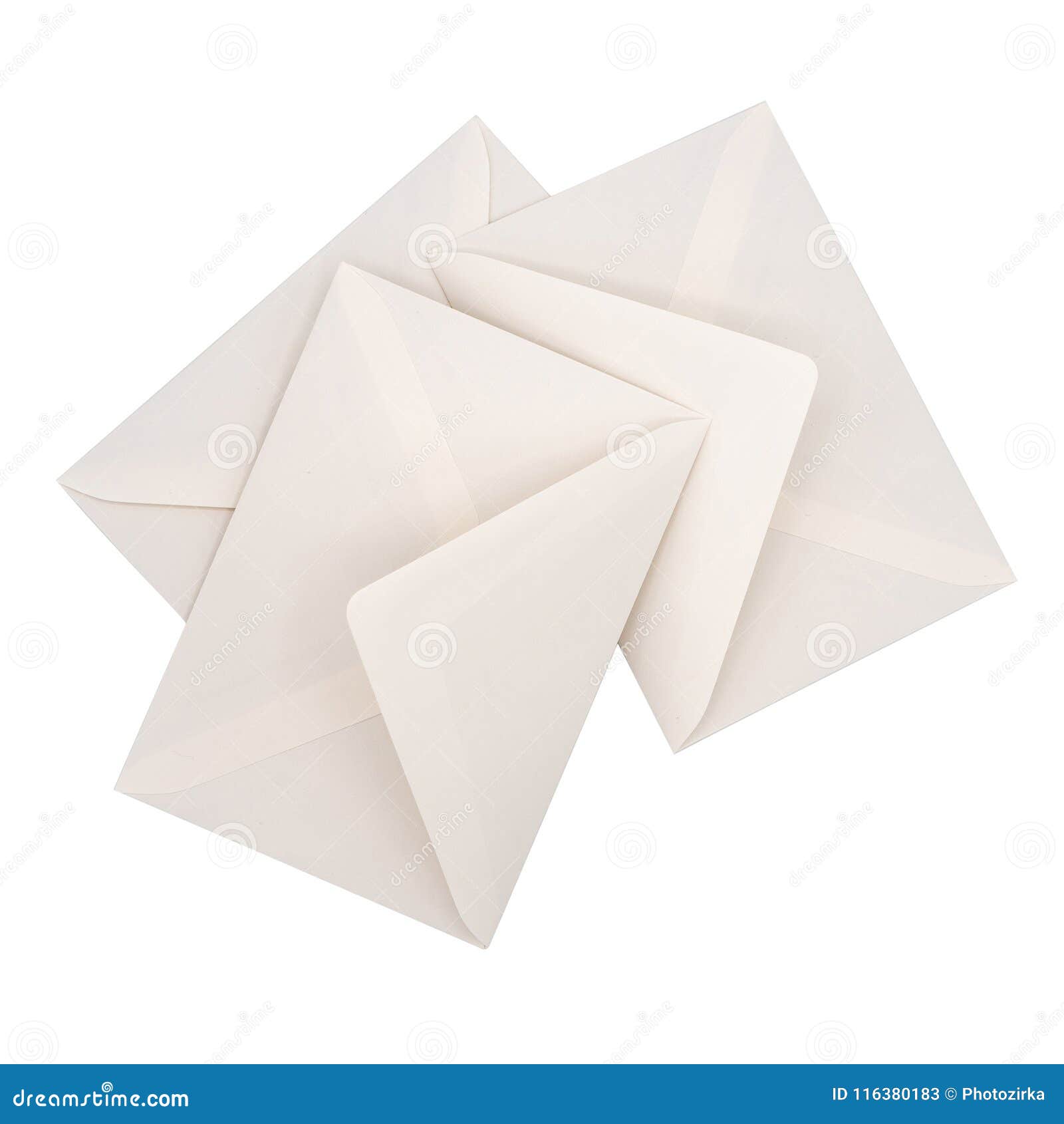 Three Envelope Isolation on White Background Stock Image - Image of ...