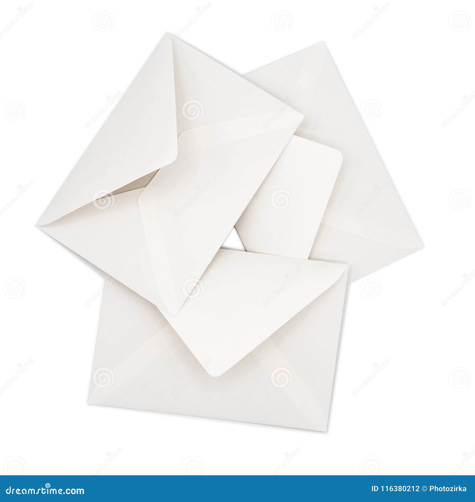 Three Envelope Isolation on White Background Stock Photo - Image of ...