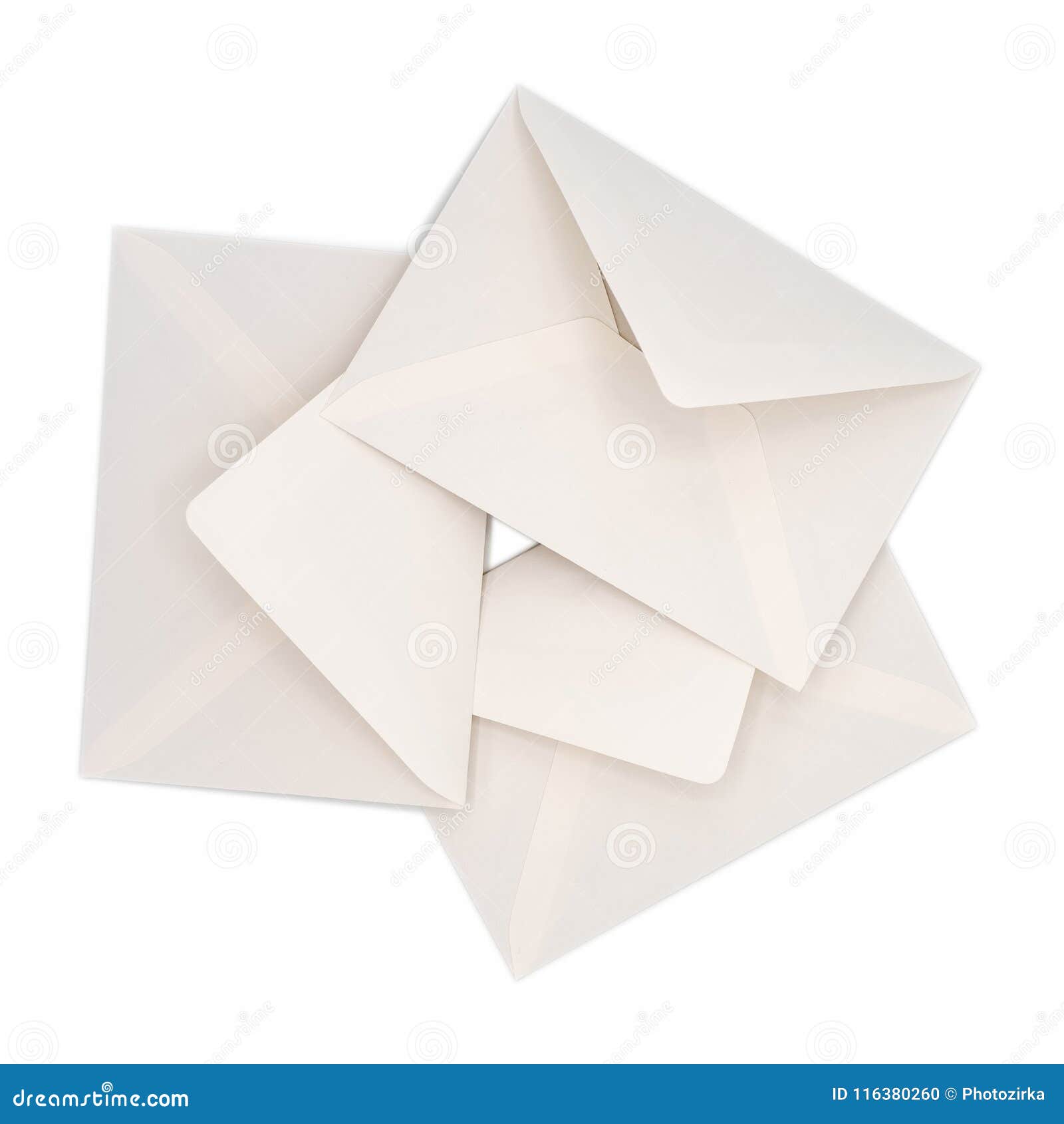 Three Envelope Isolation on White Background Stock Photo - Image of ...