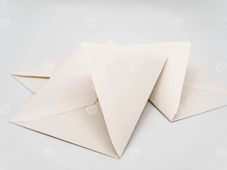 Three Envelope on White Background Stock Image - Image of connection ...