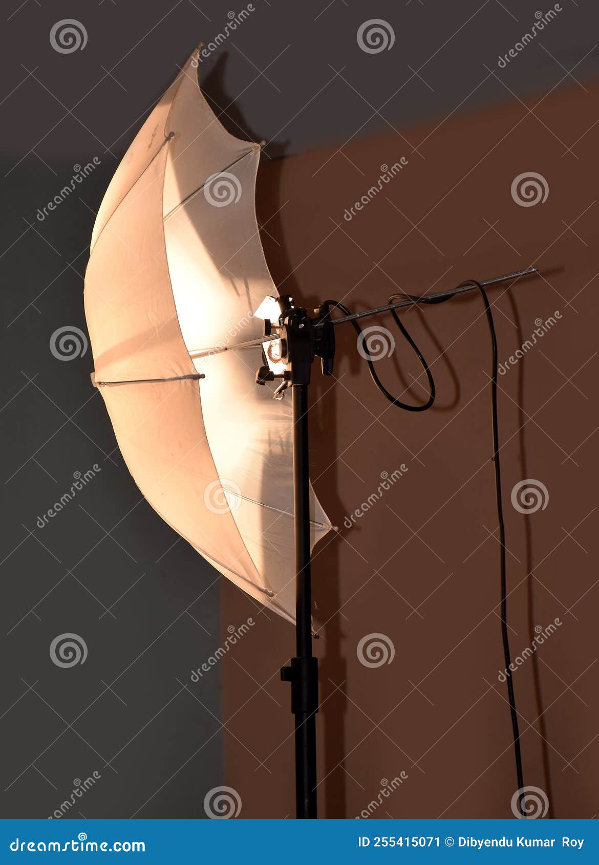 Photography Umbrella Diffuser at a Studio Stock Image - Image of ...