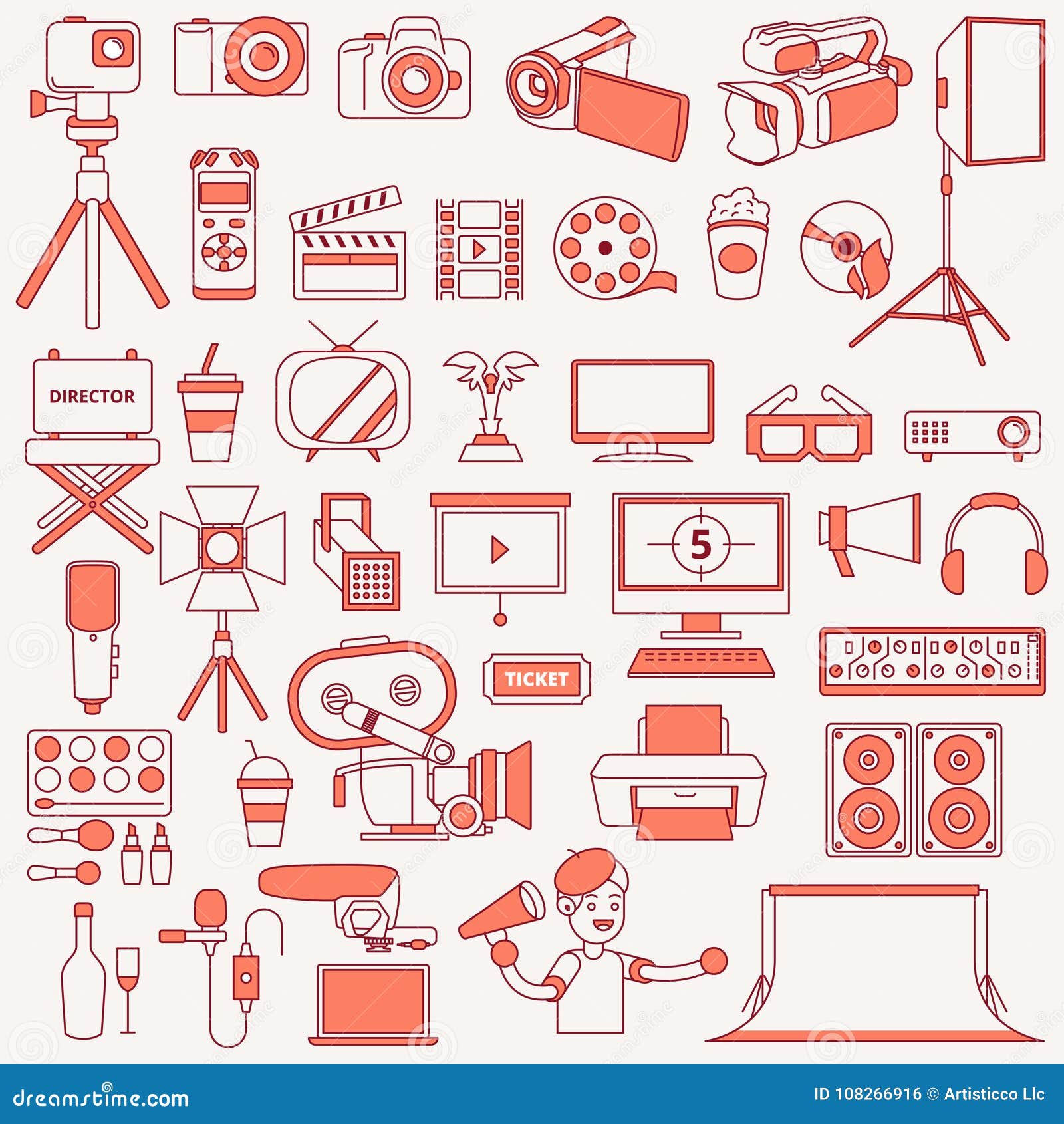 Photography and Videography Icons Illustration Stock Vector ...