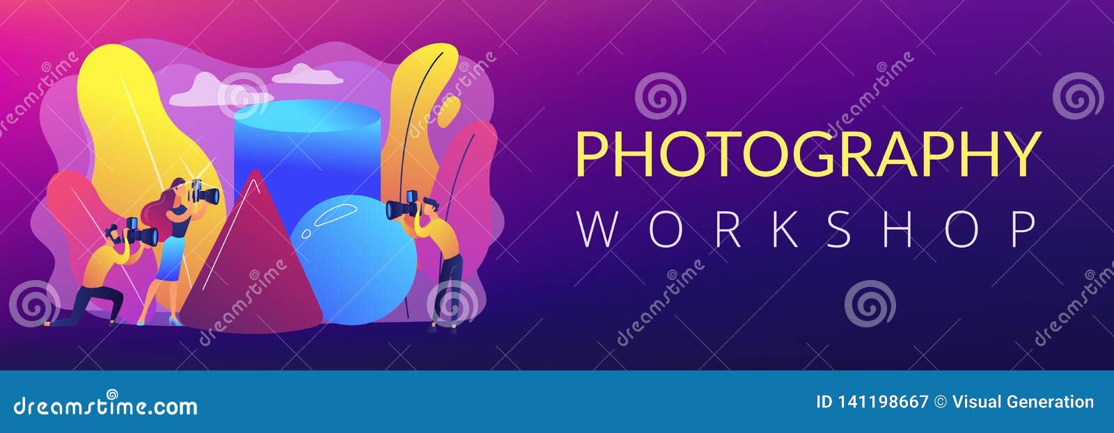 Photography Workshop Concept Banner Header. Stock Vector - Illustration ...