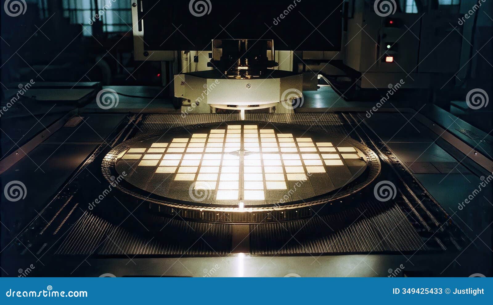A Photolithography Machine in Action Projecting Light Patterns Onto a ...