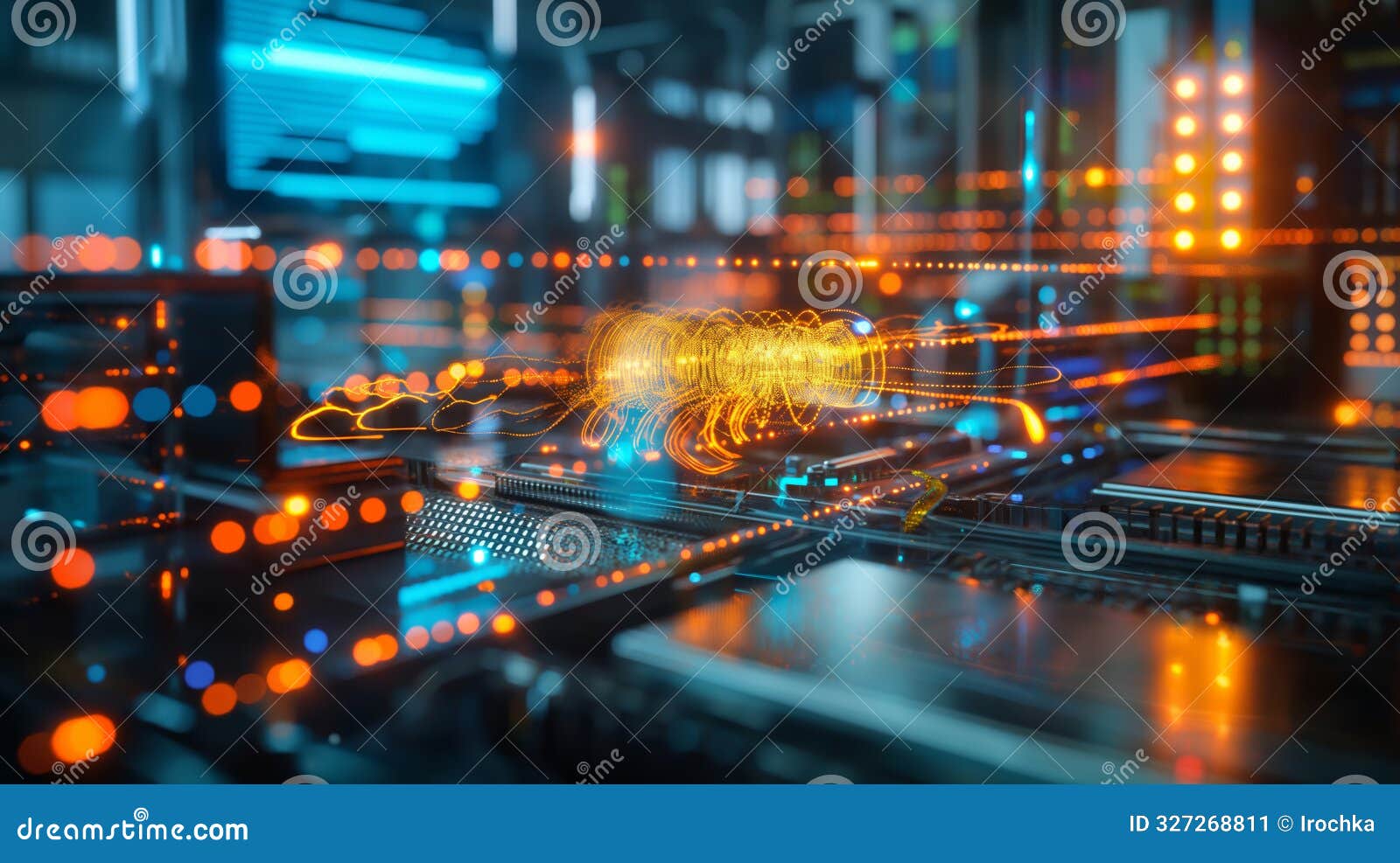 Photon Systems in Action Visualization Stock Image - Image of hightech ...