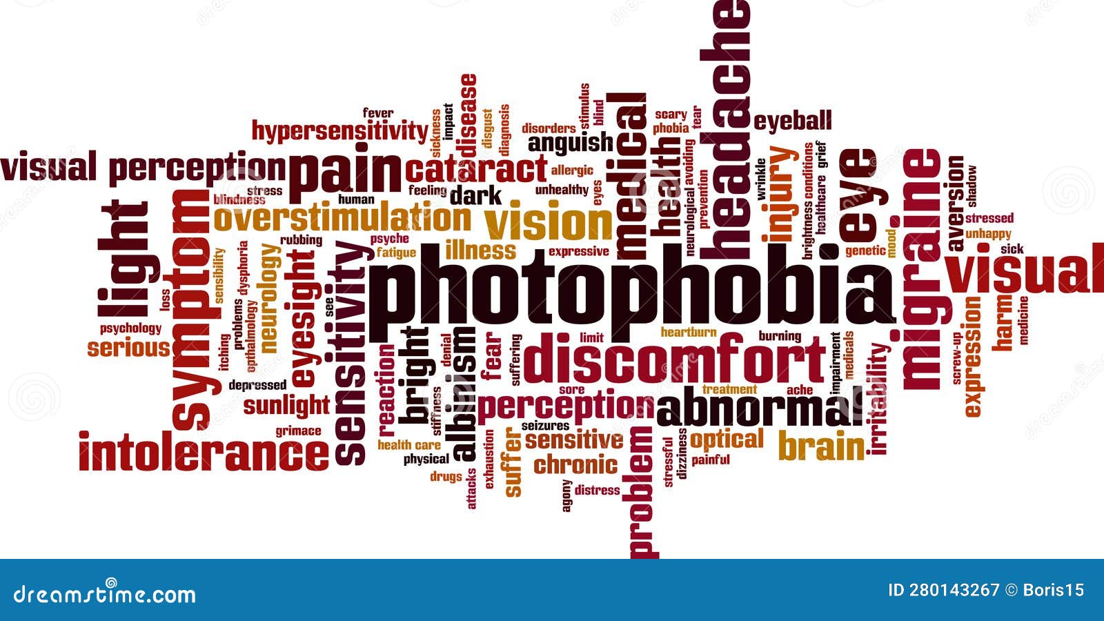 Photophobia word cloud stock vector. Illustration of words - 280143267