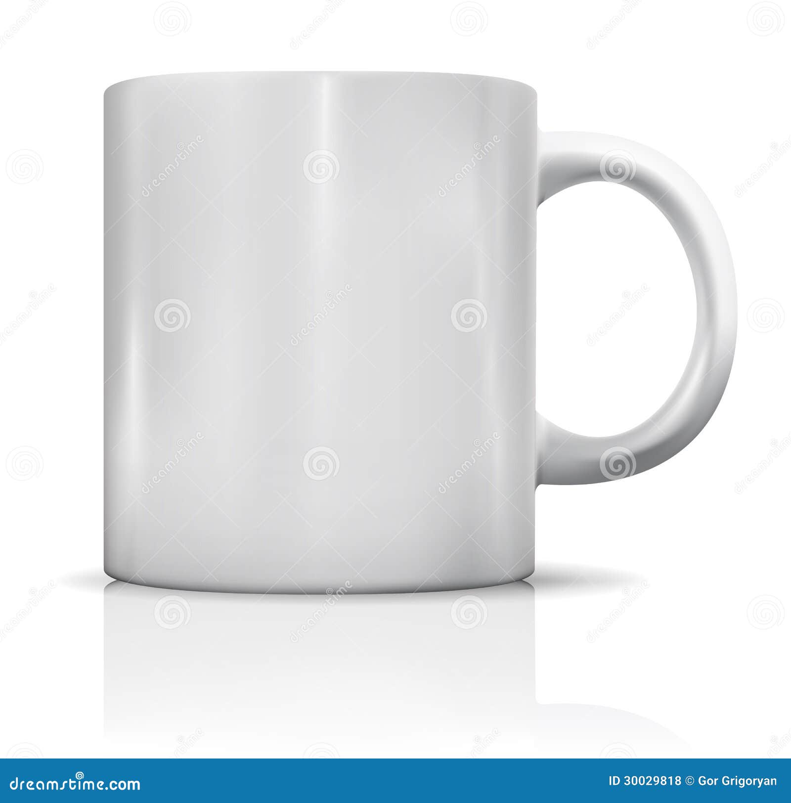 Photorealistic Blank White Cup with Reflection Stock Vector ...